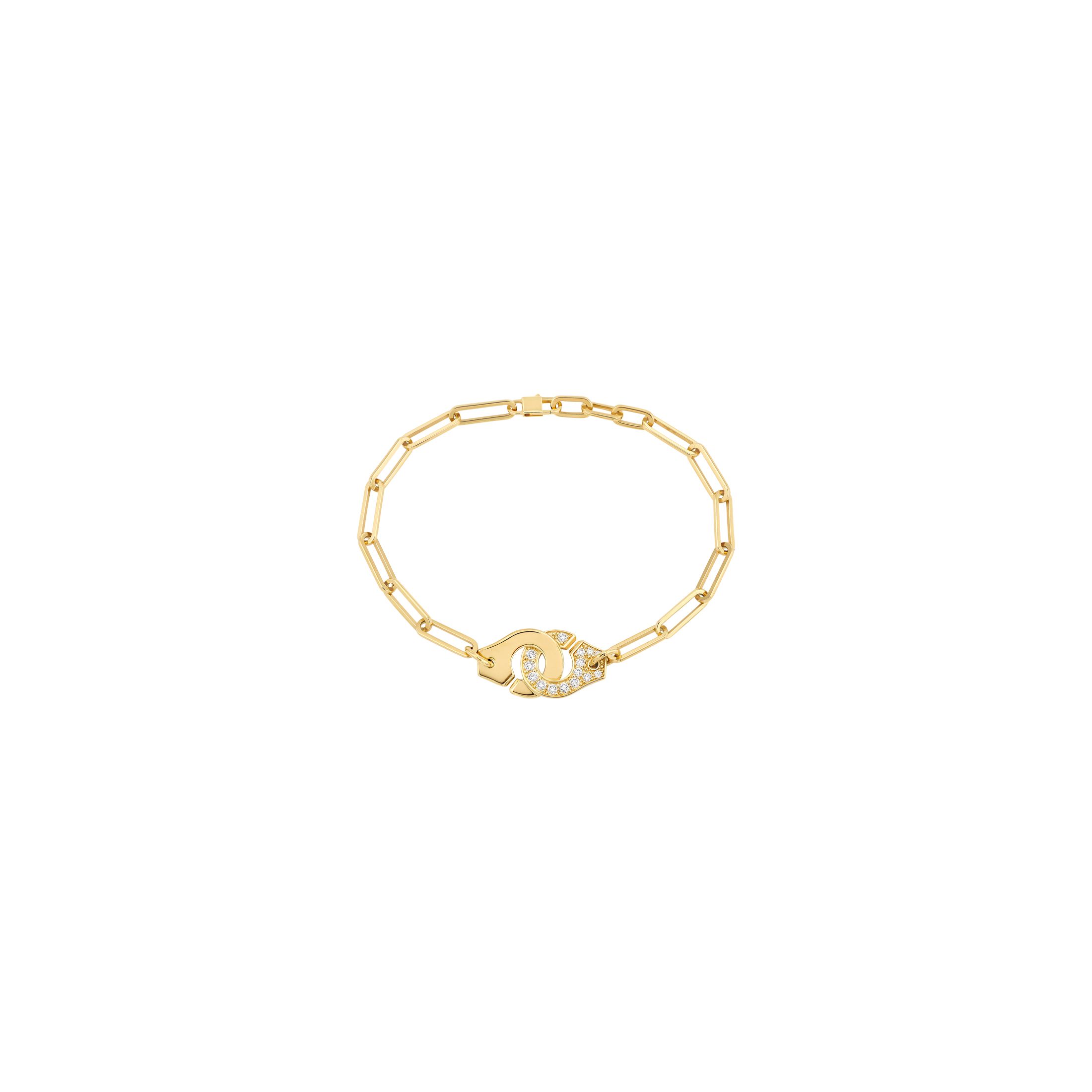 Bracelet Menottes dinh van R12 or jaune et diamants - Lepage