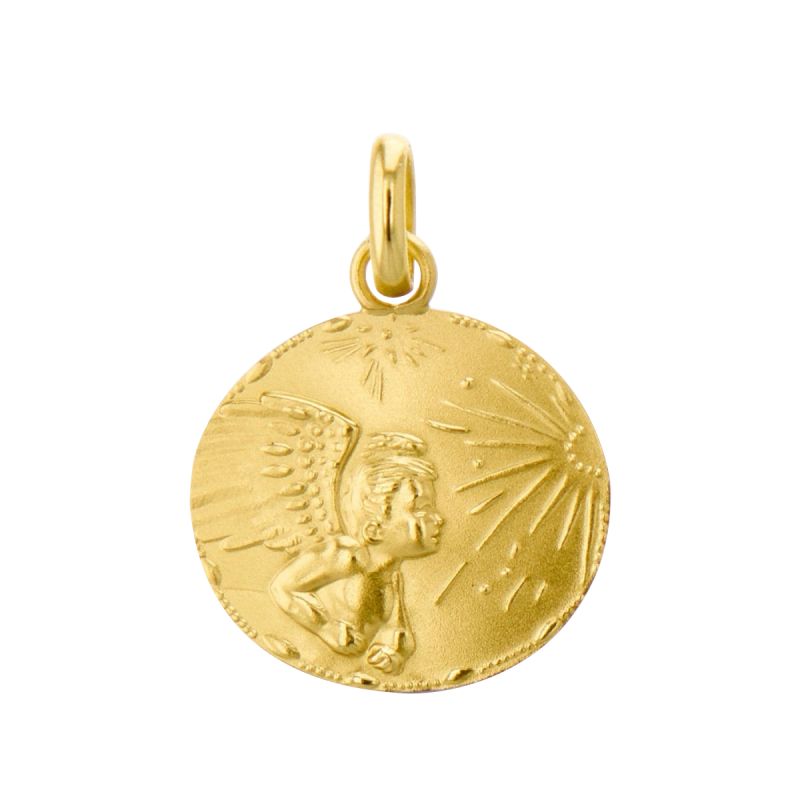 ARTHUS BERTRAND Angel of Hope pebble medal yellow gold| Lepage