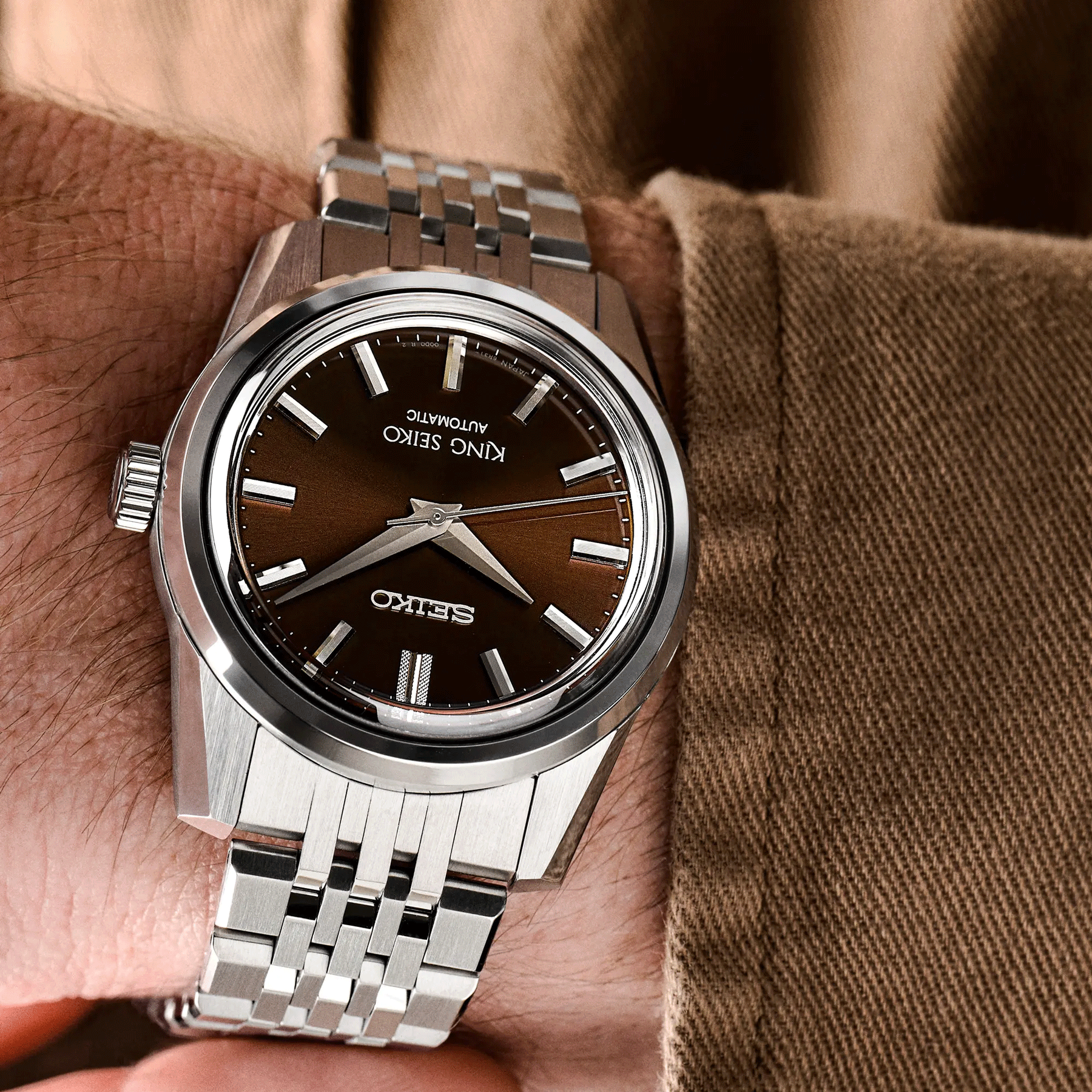 Montre King Seiko cadran marron 37 mm SPB285J1 - Lepage