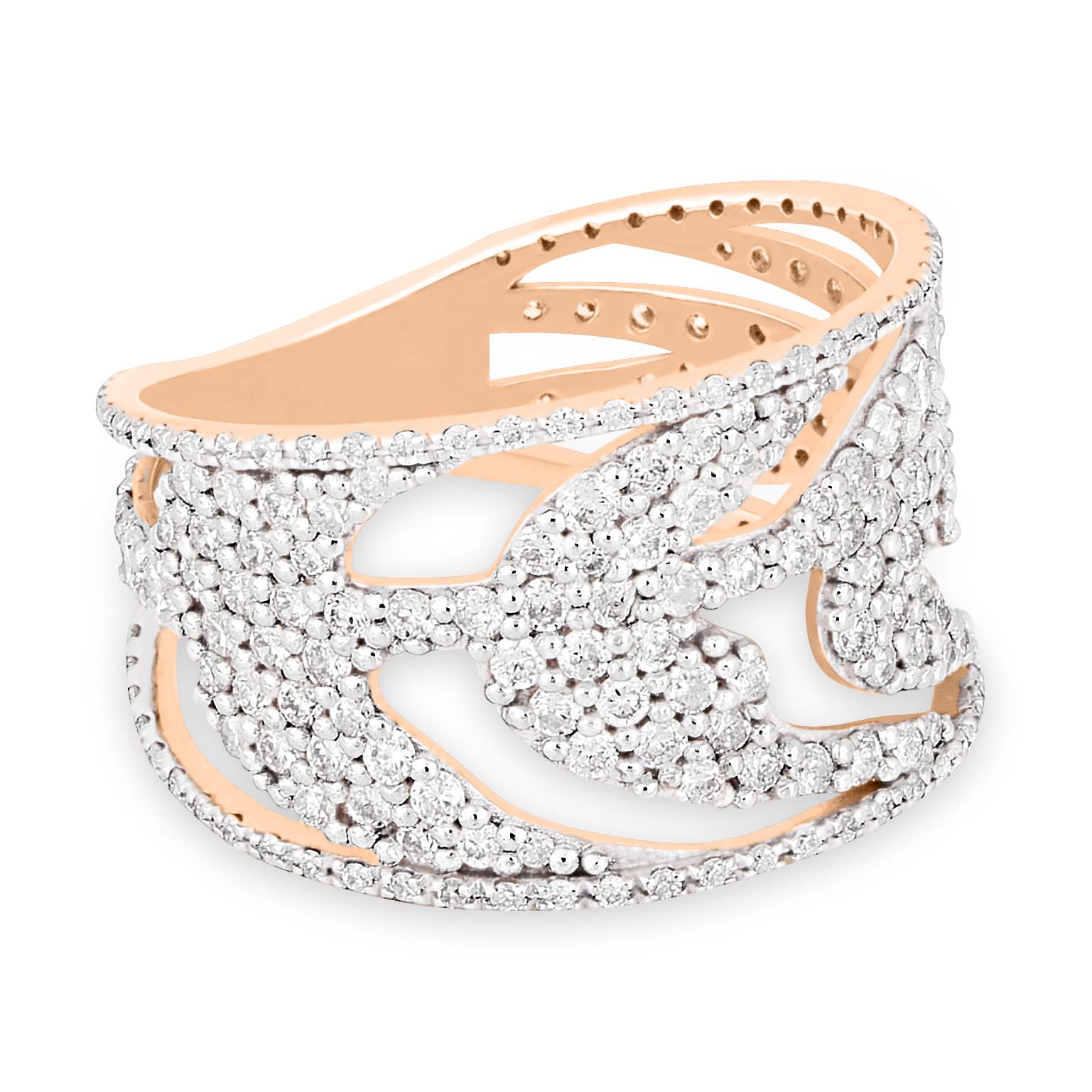 Bague Ginette NY Palms en or rose et diamants - lepage