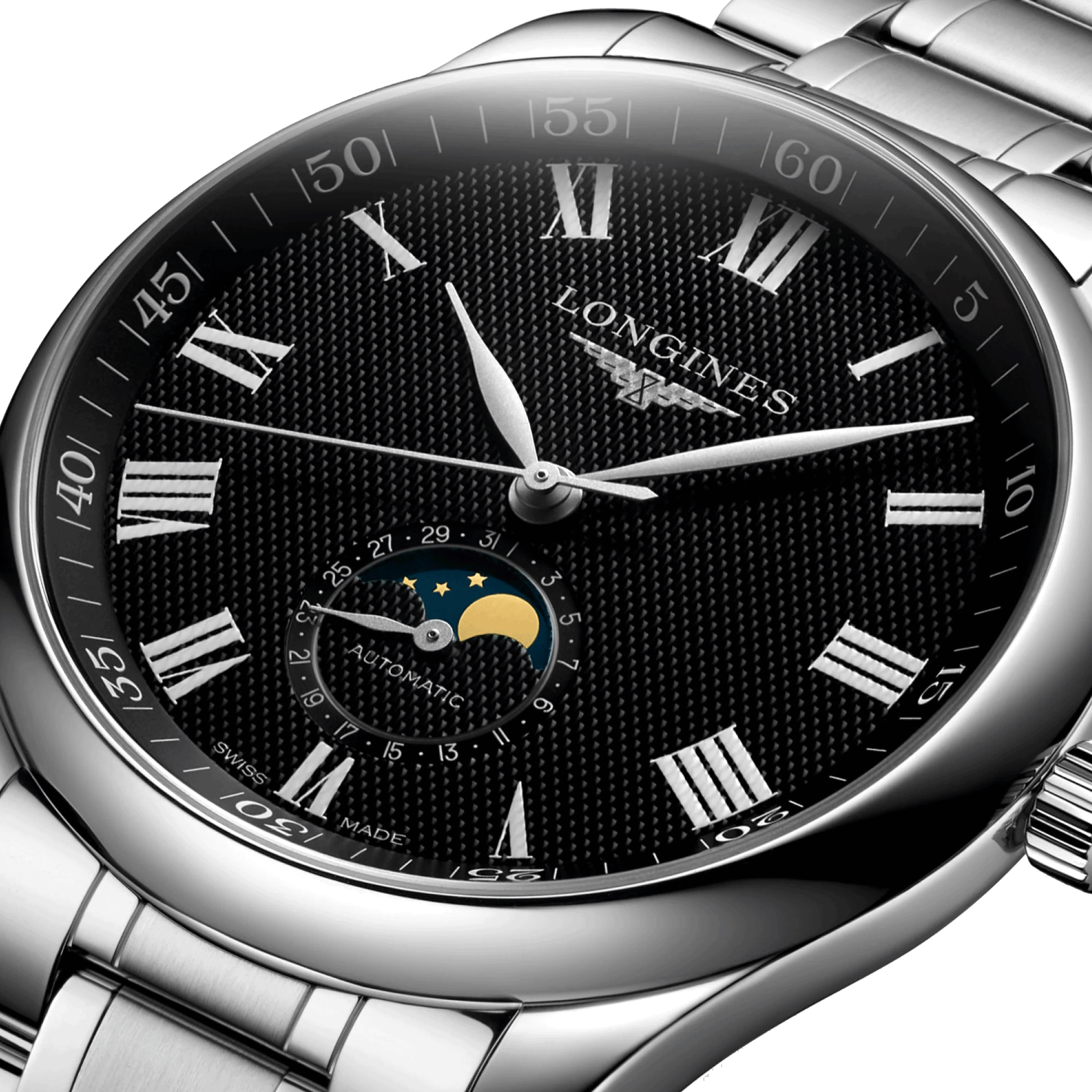 Montre Longines Master Collection automatique cadran noir phases de ...