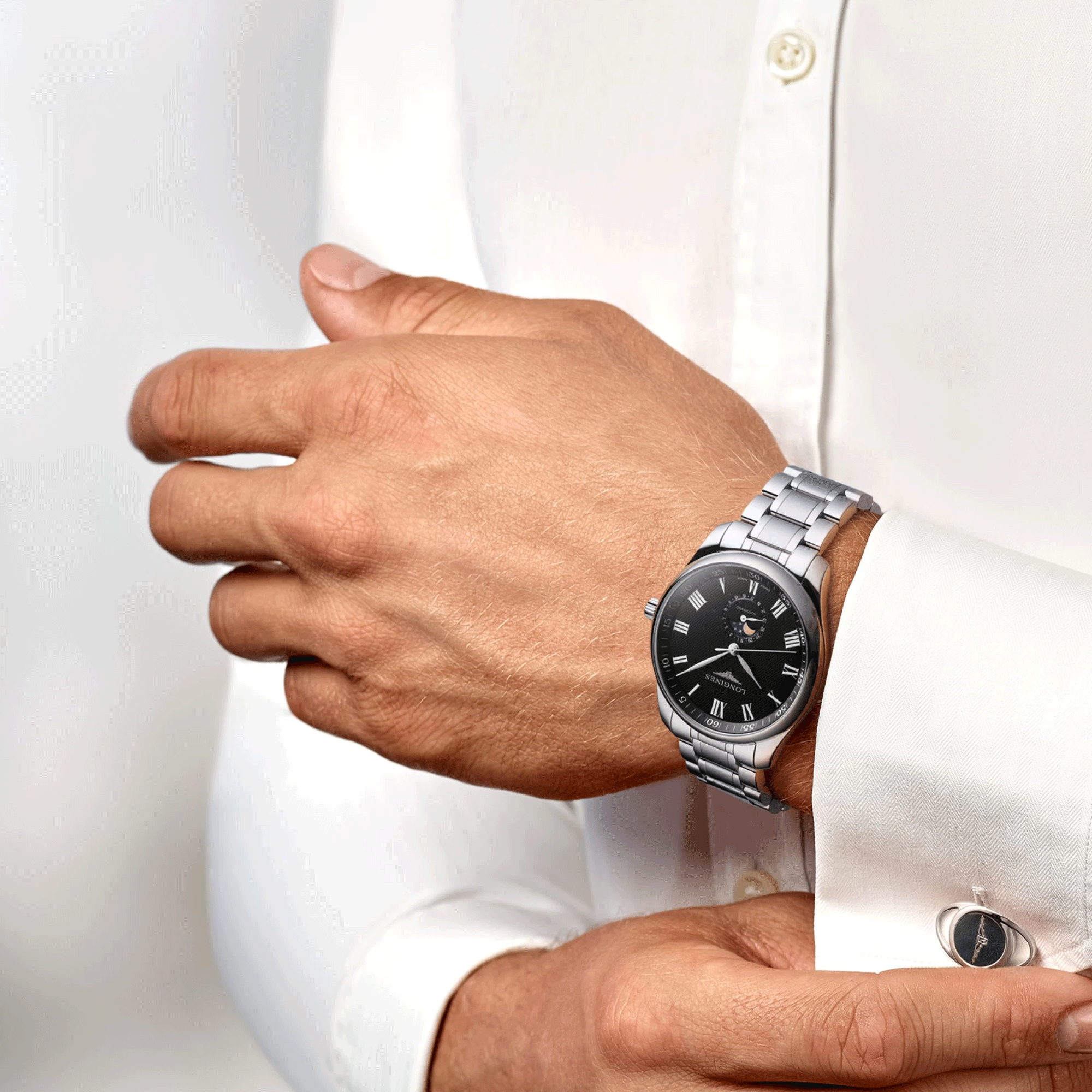 Montre Longines Master Collection automatique cadran noir phases de ...