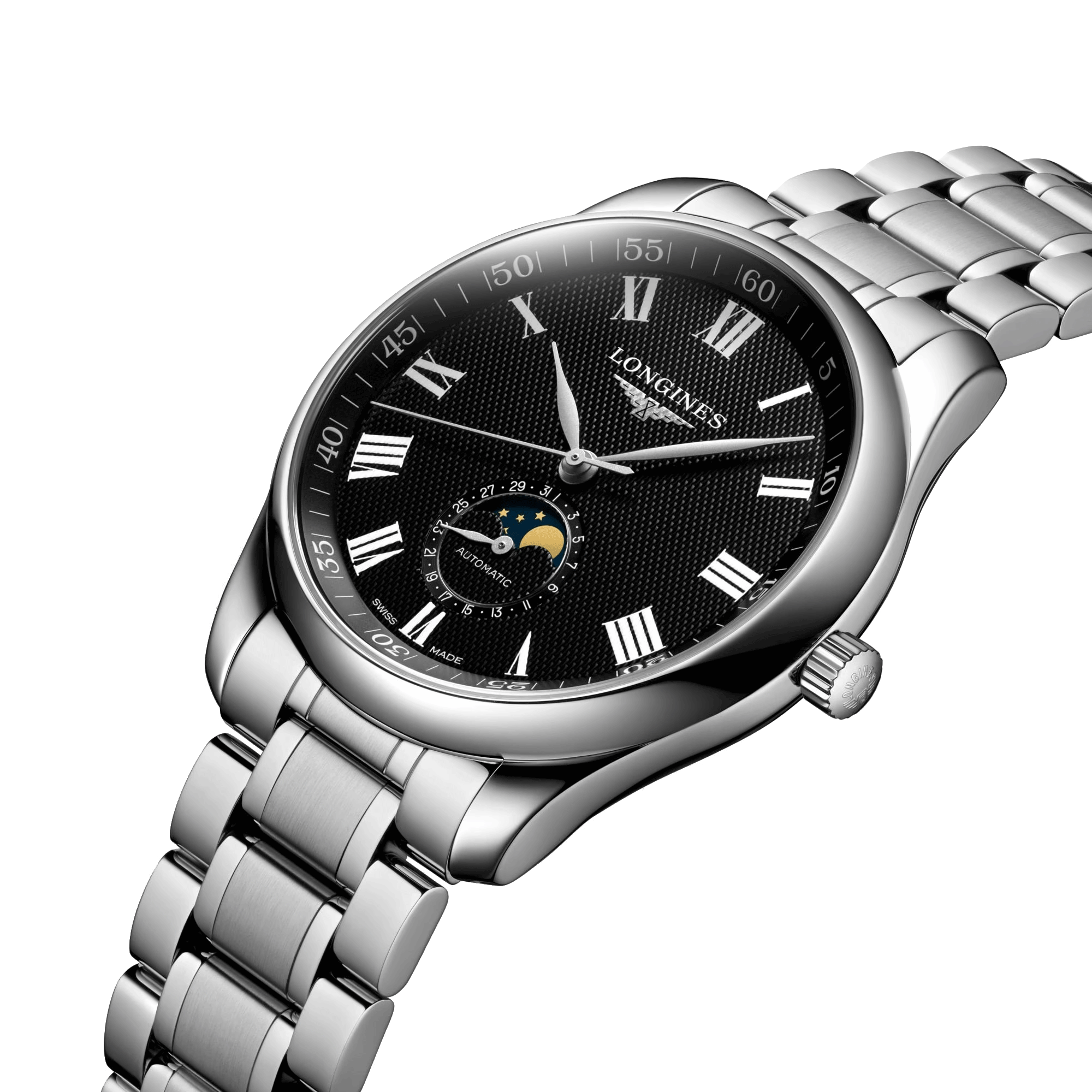 Montre Longines Master Collection automatique cadran noir phases de ...