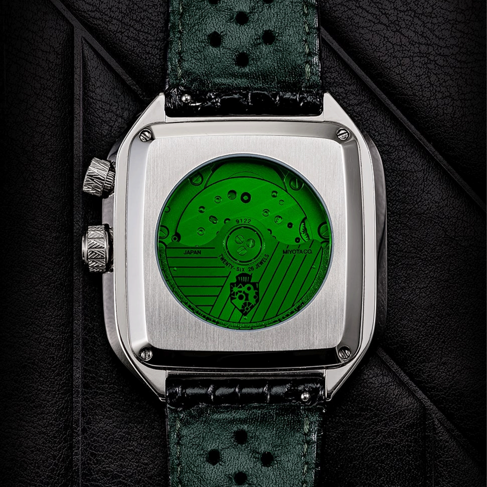 March LA.B AM2 Calendar Grall black perforated alligator - Lepage