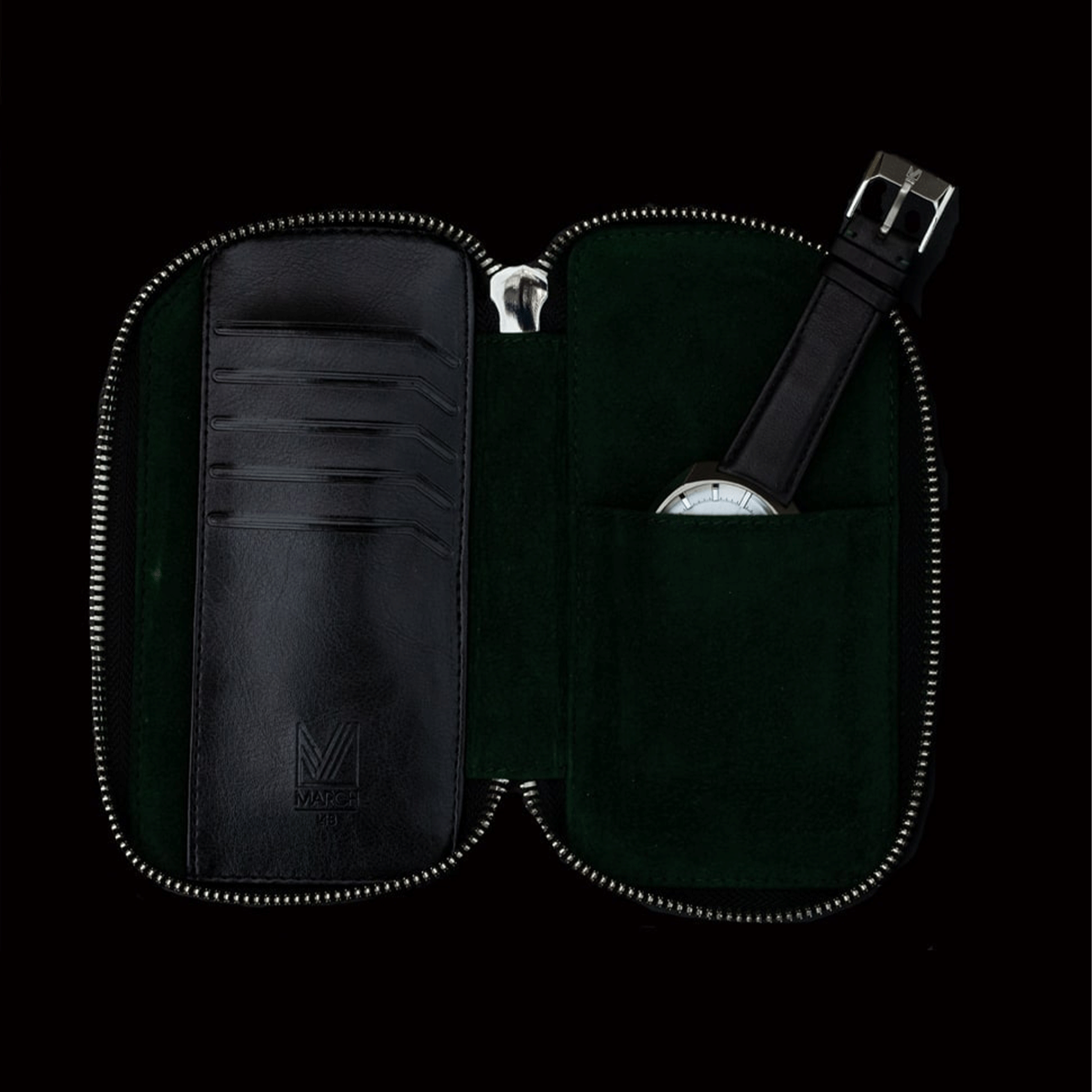 March LA.B AM2 Calendar Grall black perforated alligator - Lepage