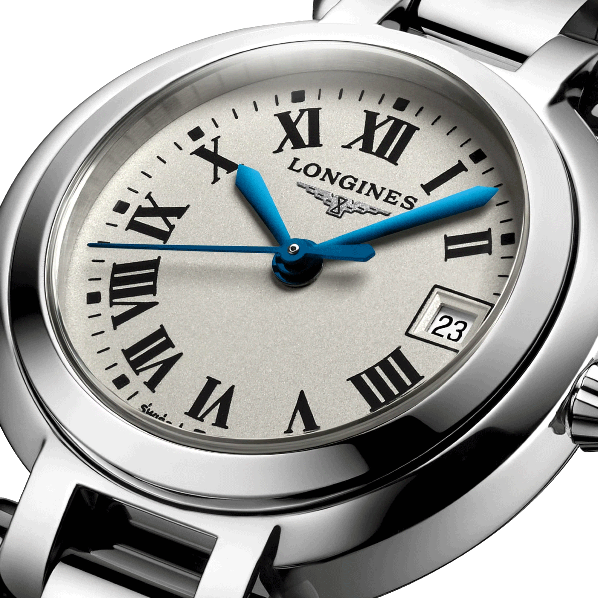 Montre Longines Prima Luna quartz argent 27 mm L8.110.4.71.6 - Lepage