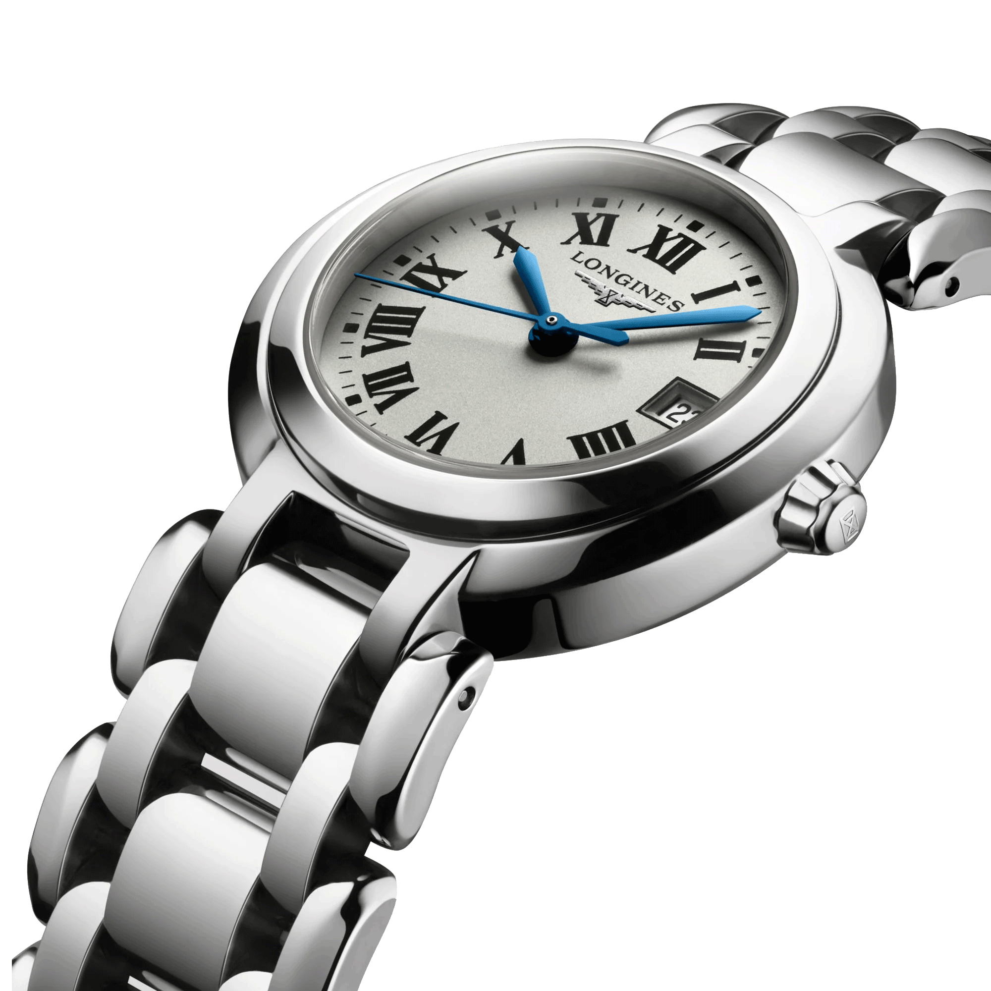 Montre Longines Prima Luna quartz argent 27 mm L8.110.4.71.6 - Lepage