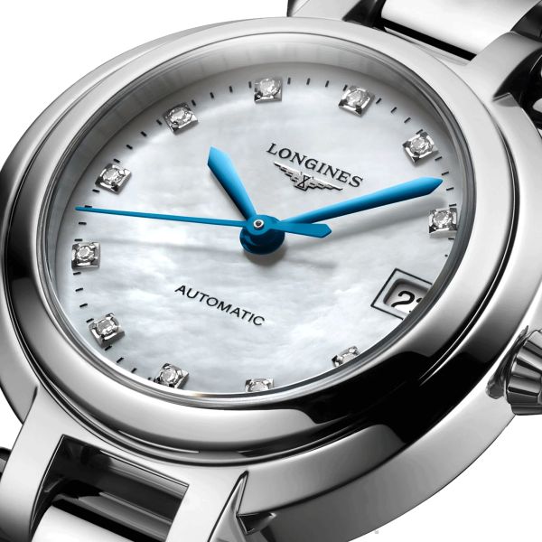 Montre Longines Prima Luna automatique index diamants 26.5 mm - Lepage