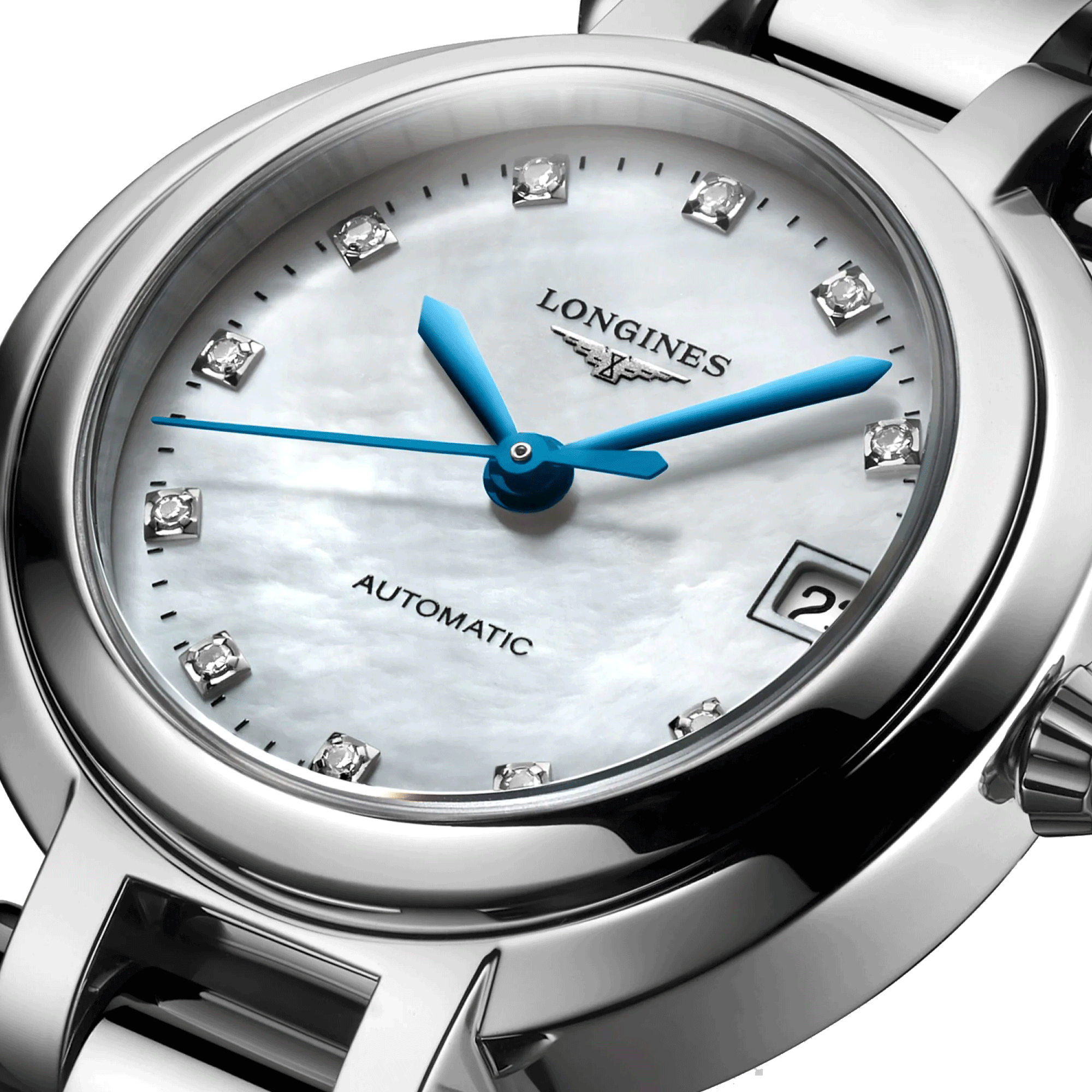 Montre Longines Prima Luna automatique index diamants 26.5 mm - Lepage