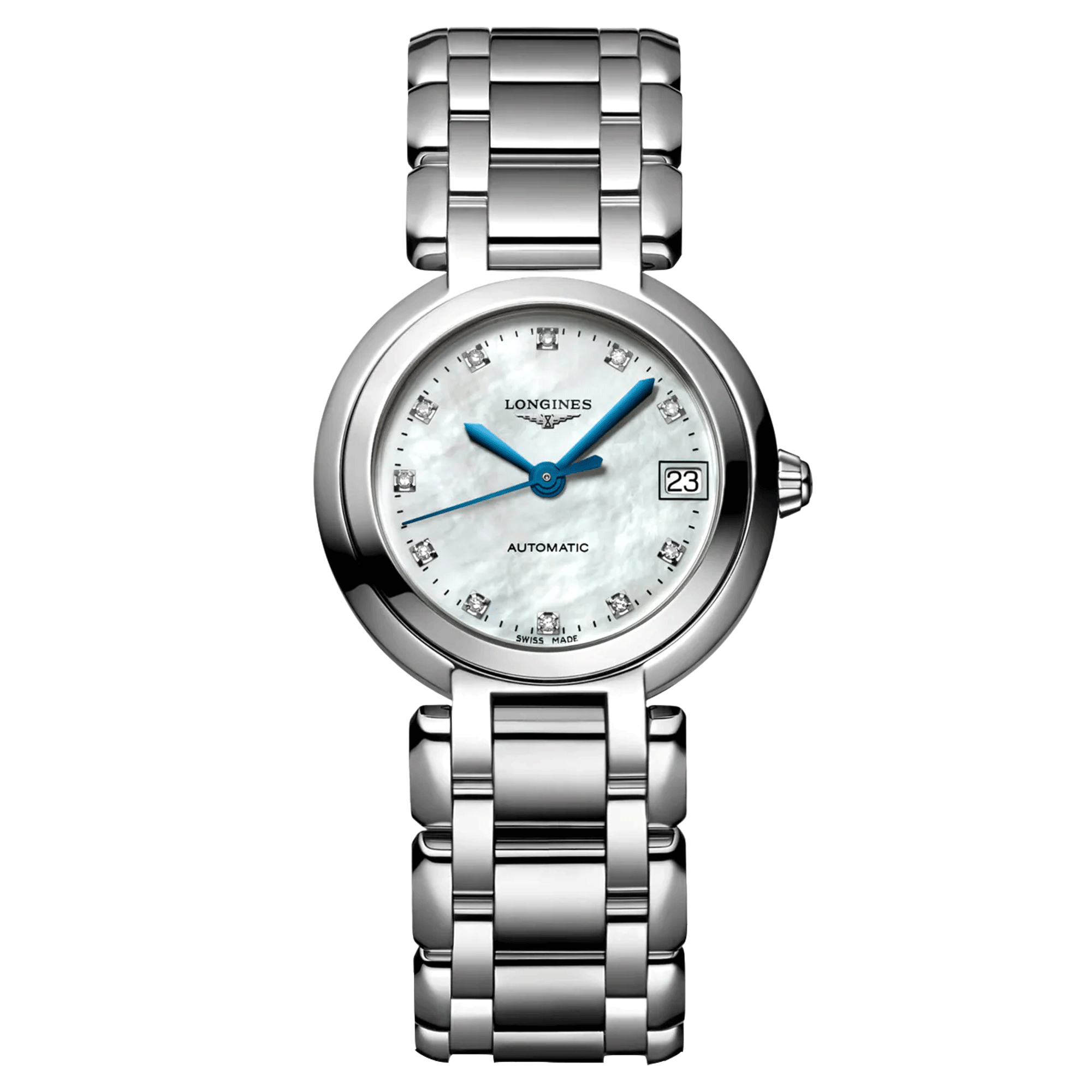 Montre Longines Prima Luna automatique index diamants 26.5 mm - Lepage