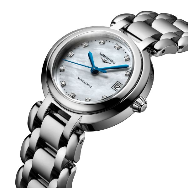 Montre Longines Prima Luna automatique index diamants 26.5 mm - Lepage
