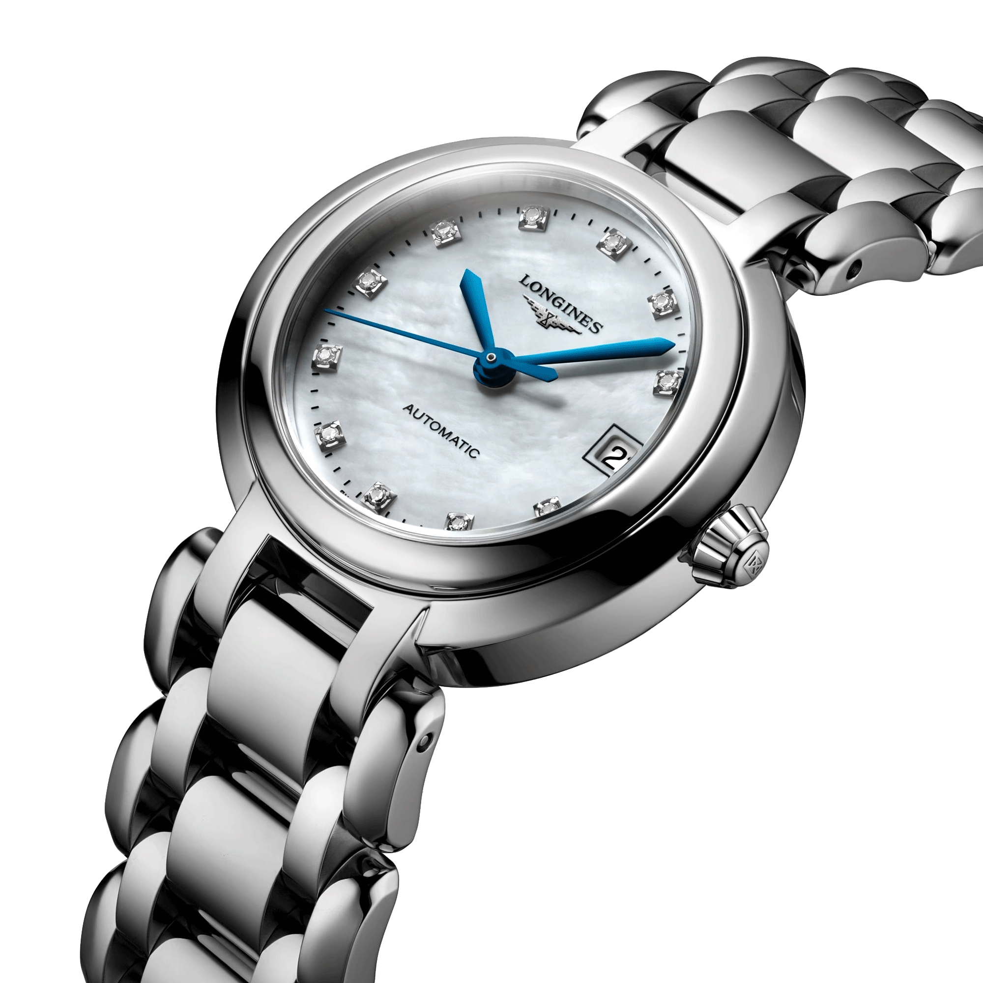 Montre Longines Prima Luna automatique index diamants 26.5 mm - Lepage