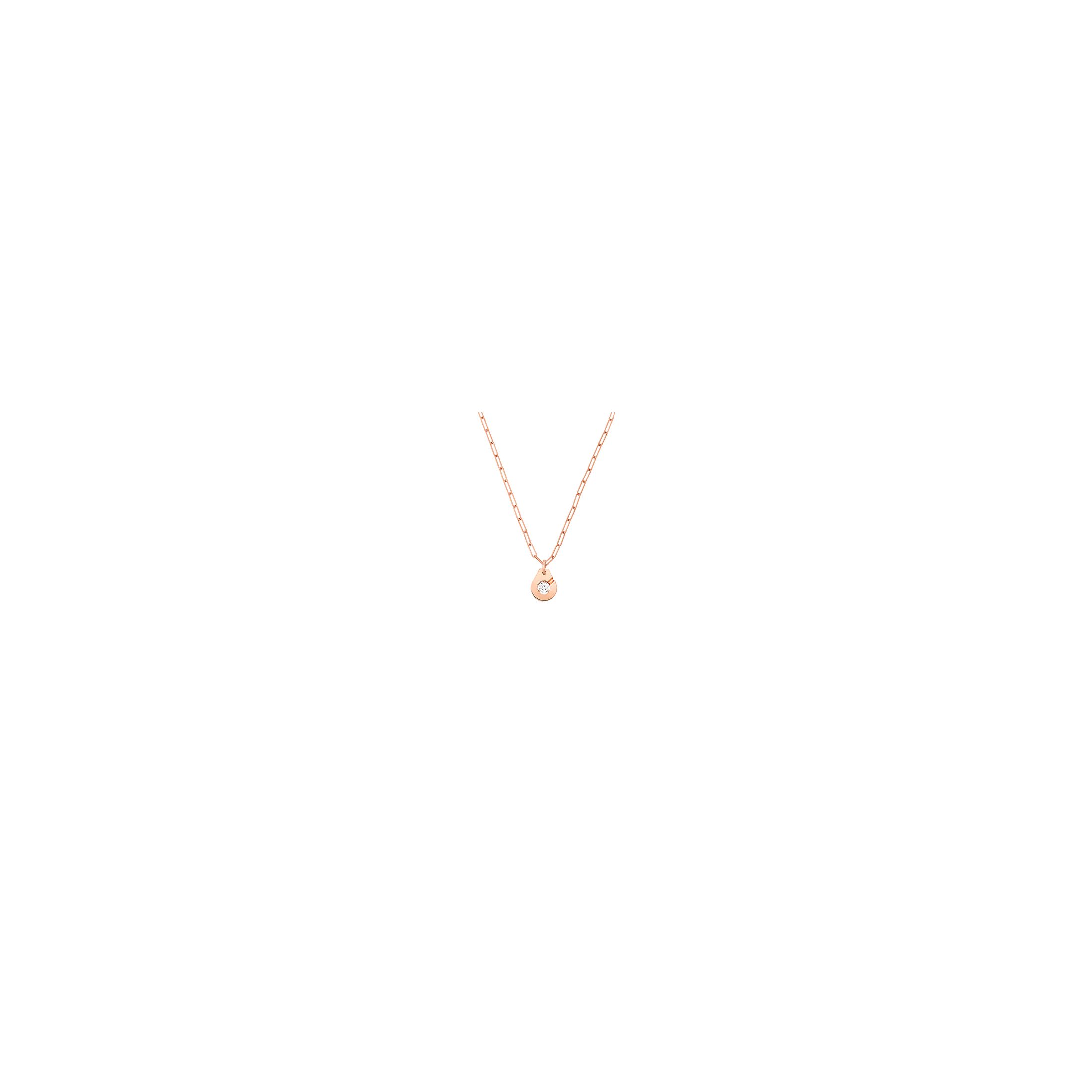Menottes dinh van R10 necklace in rose gold and diamond | LEPAGE