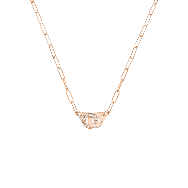 Collier Menottes dinh van R10 en or rose et diamants | LEPAGE