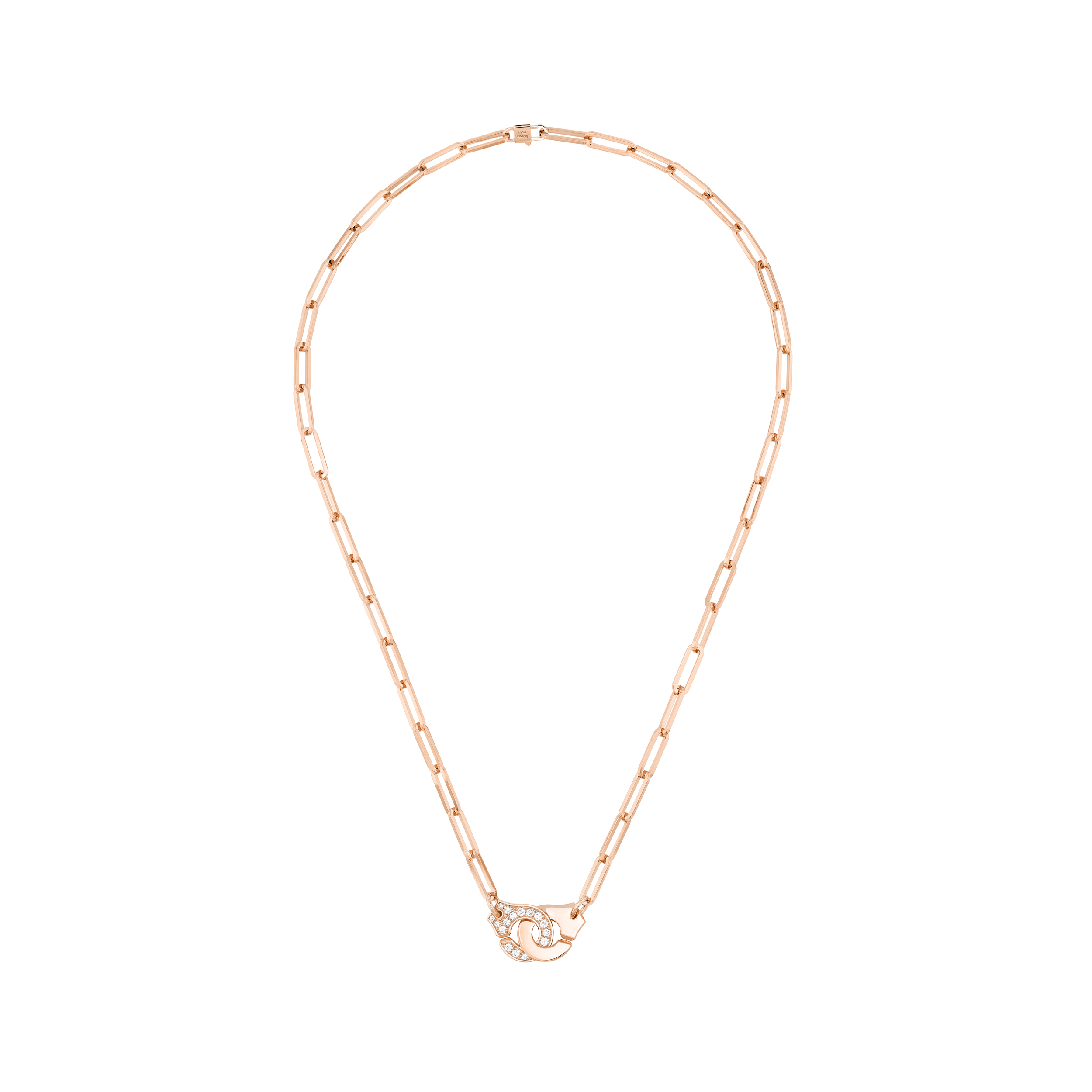 Collier Menottes dinh van R12 en or rose et diamants | LEPAGE