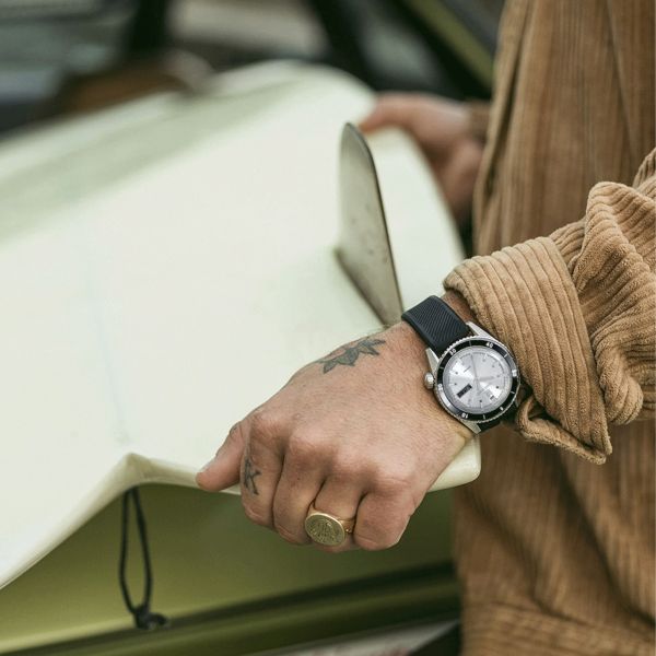 Montre March LA.B Bonzer Electrique White silicone noir - Lepage