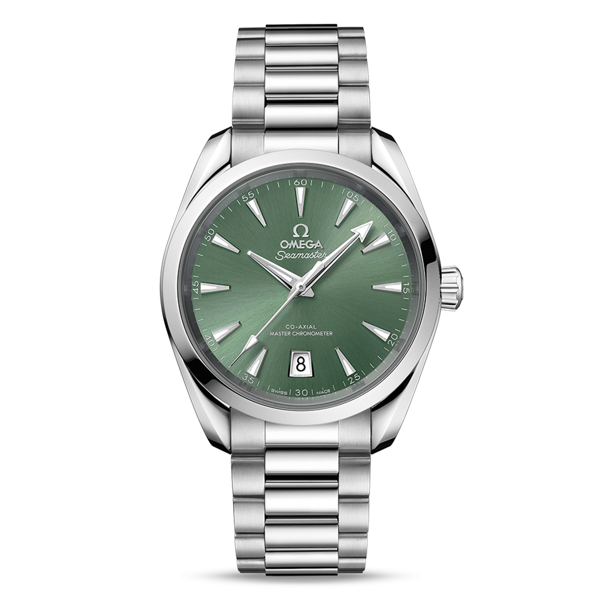 Montre Omega Aqua Terra 150m cadran vert bracelet acier 38 mm - Lepage
