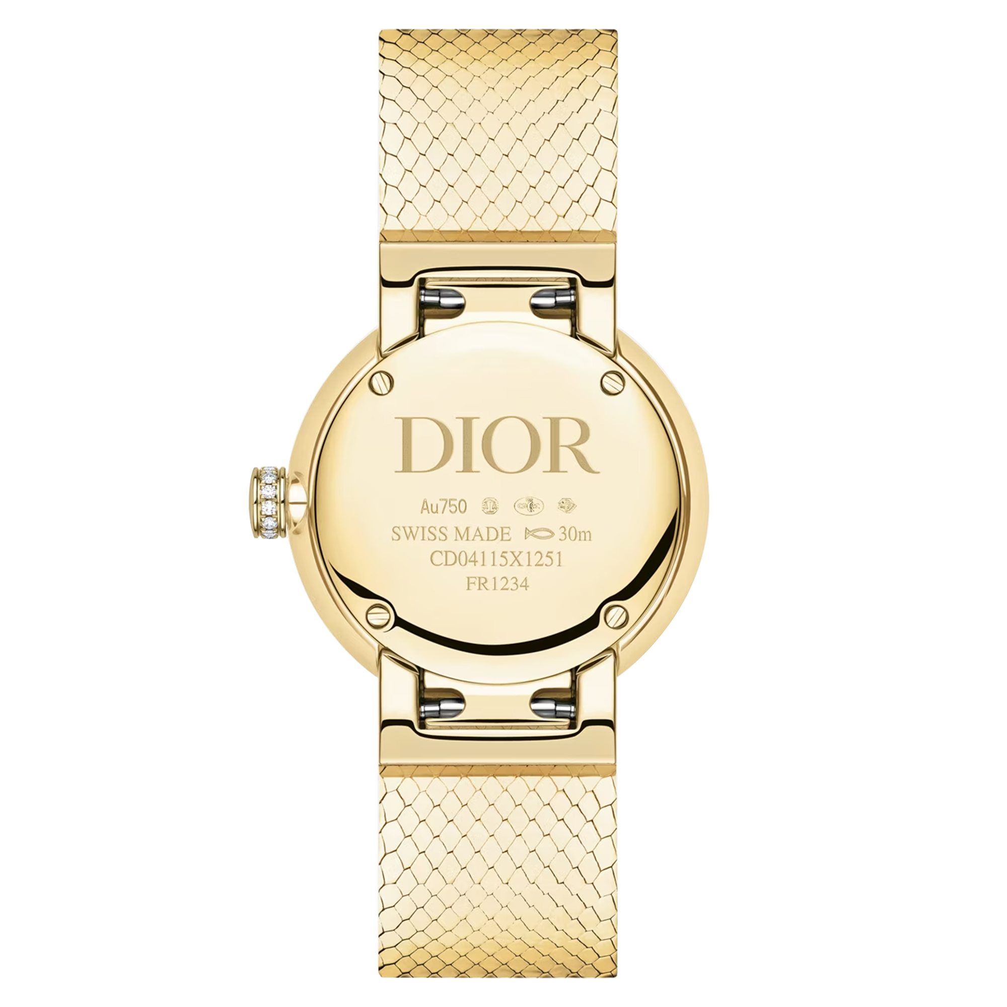Montre D my Dior quartz cadran cannage or diamants 25 mm CD04115X1251 ...