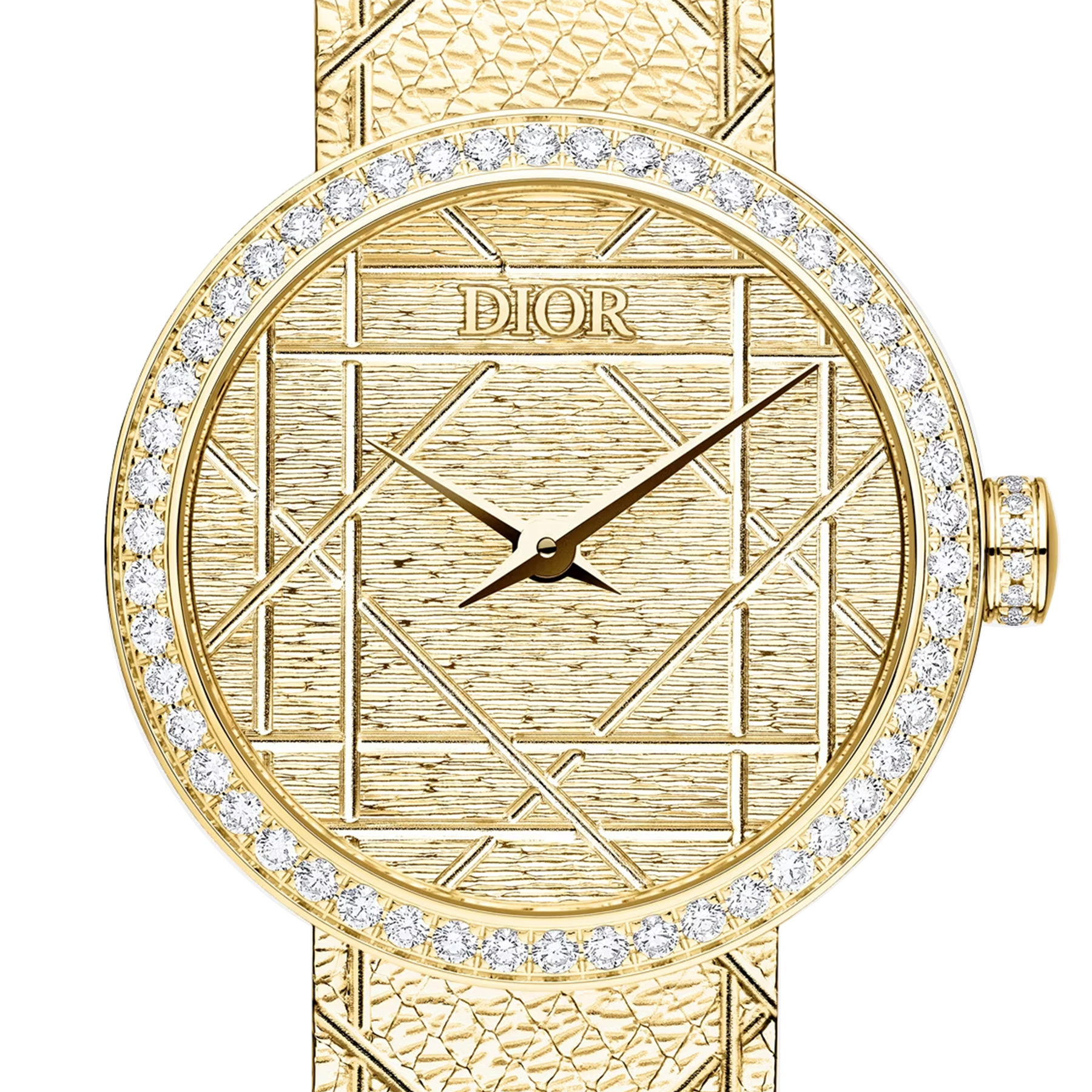 D my Dior watch quartz canework dial gold diamonds CD04115X1251 | LEPAGE