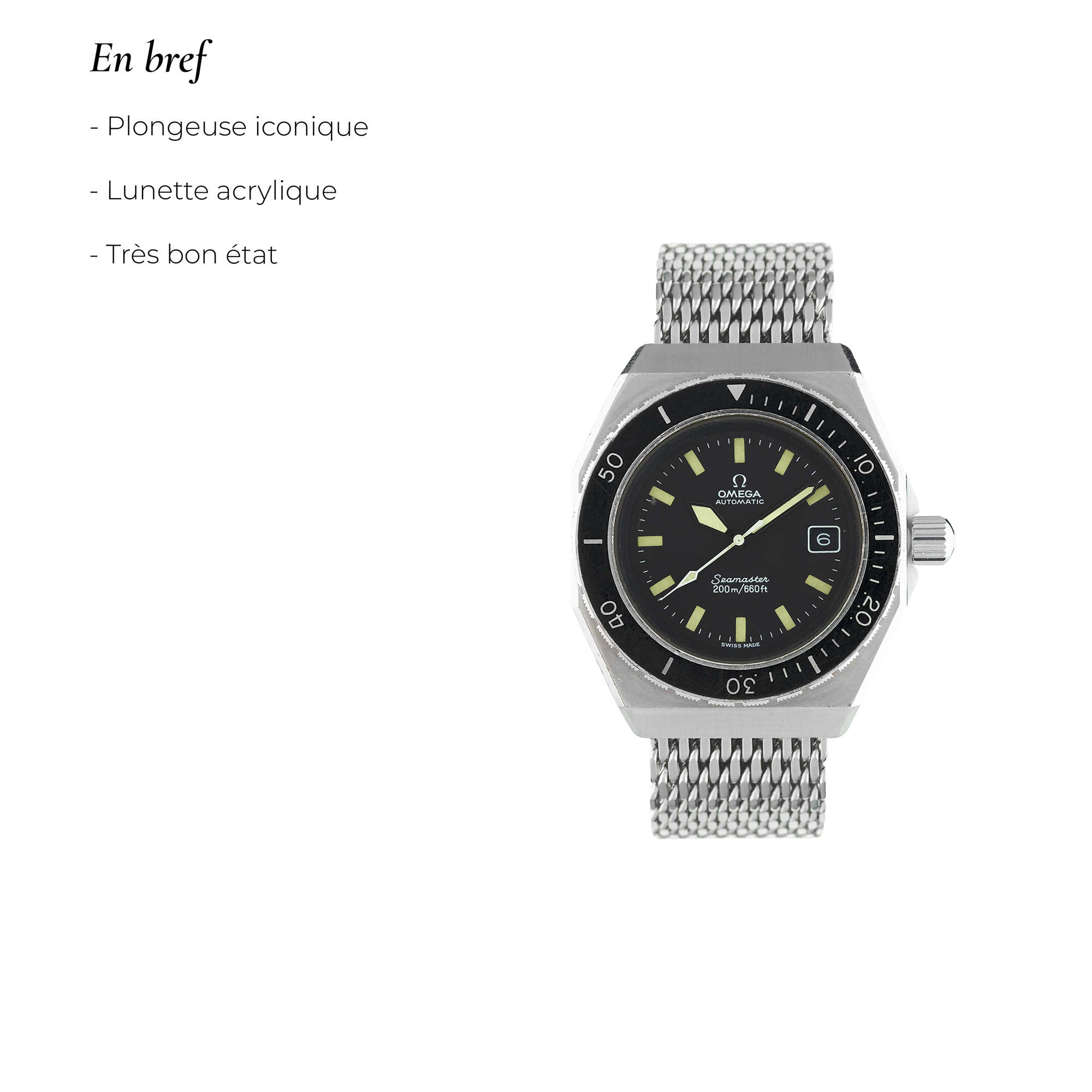 Montre vintage Seamaster 200 ST "Shom" originale 166.0177 - Lepage