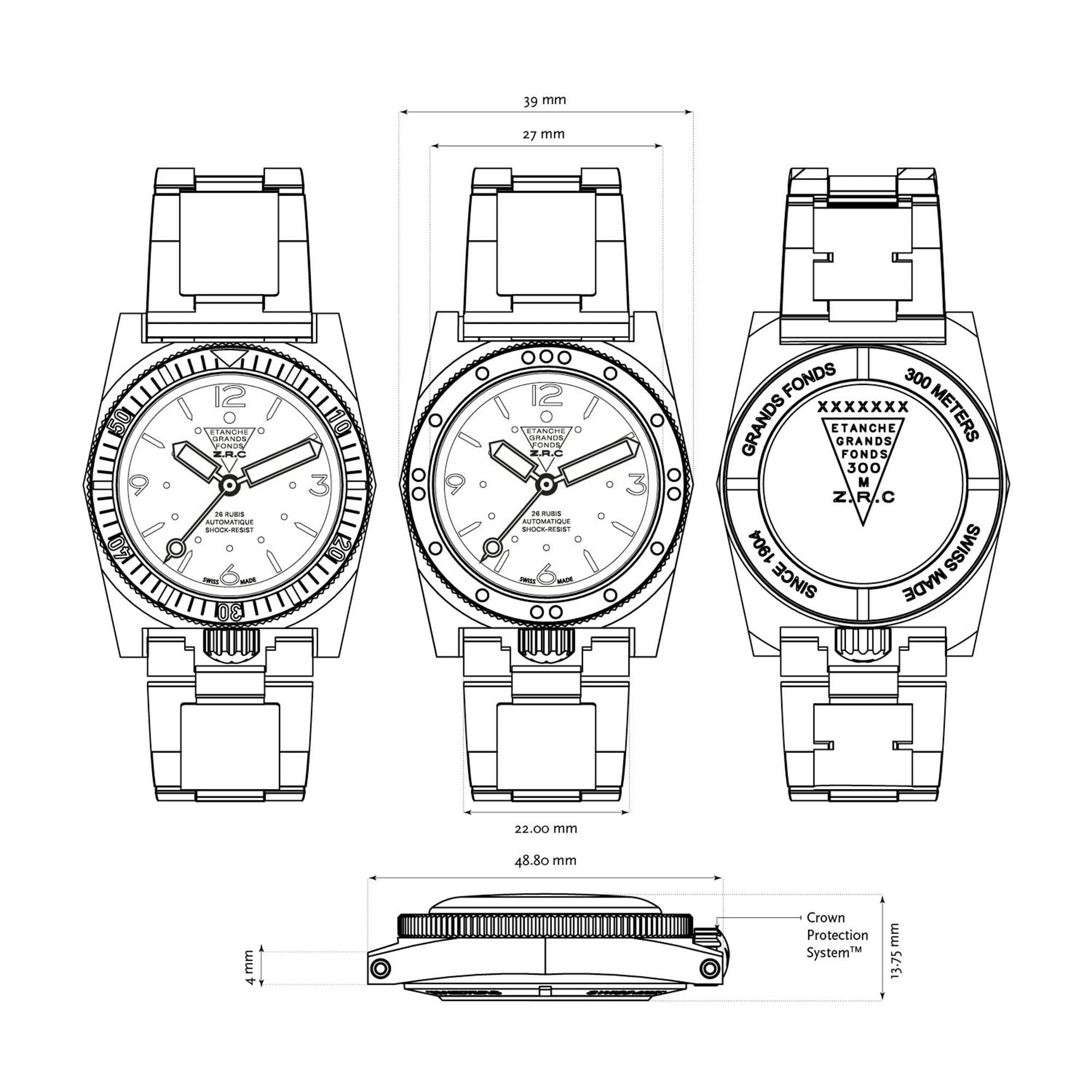 ZRC Grands Fonds 300 Reissue Series 3 Pepsi 38mm GF38293 - Lepage