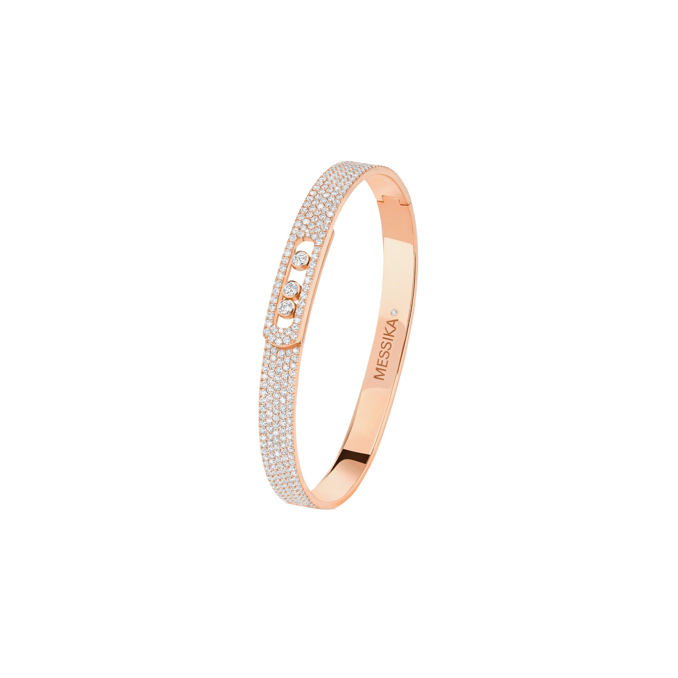 Bangle Messika Move Noa Full Pavé en or rose et diamants - Lepage