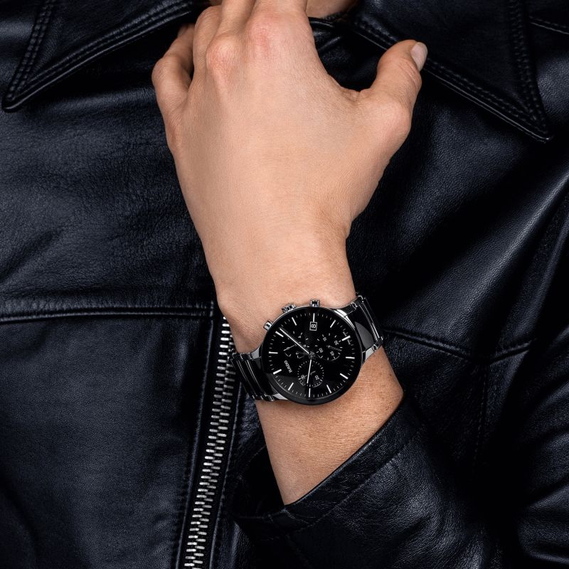 Montre Rado Centrix quartz chronographe acier et céramique - Lepage