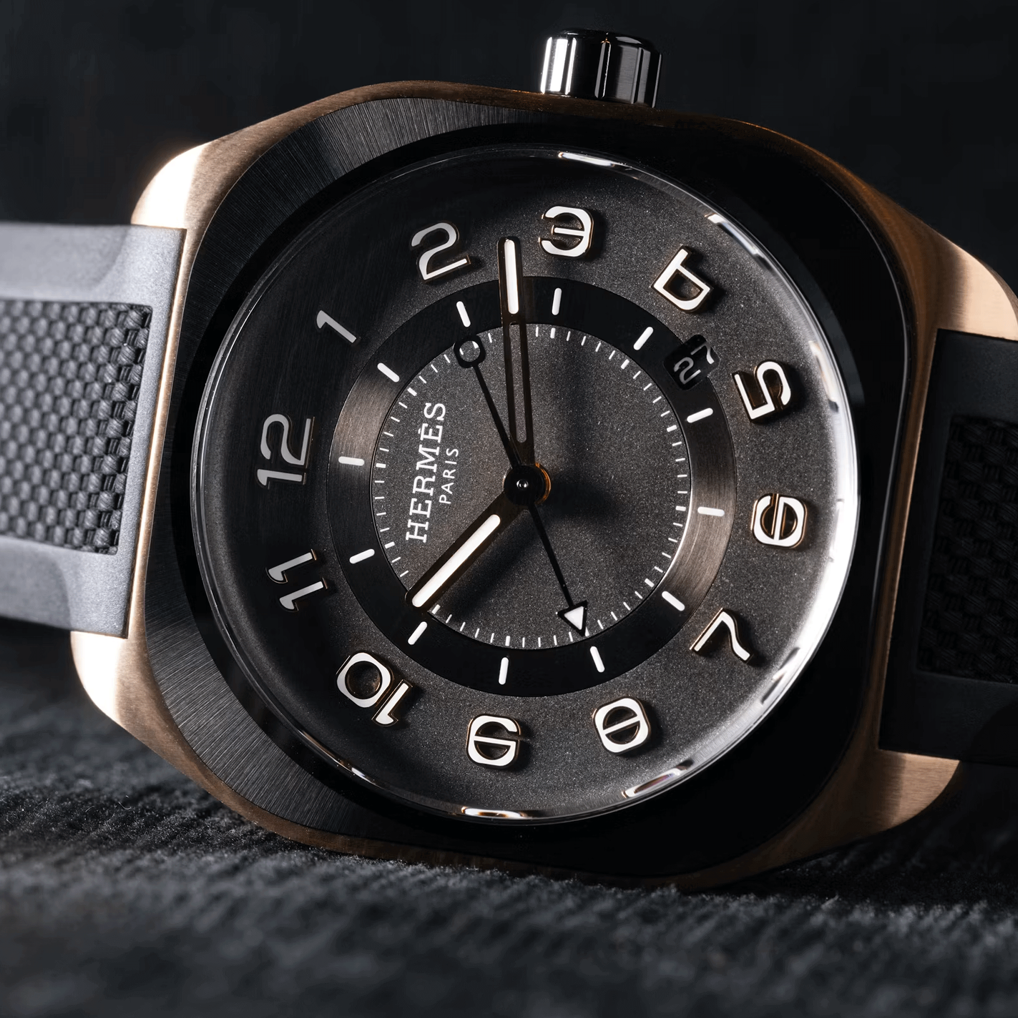 Hermes H08 42 mm Rose Gold Titanium Watch W060124WW00 - Lepage