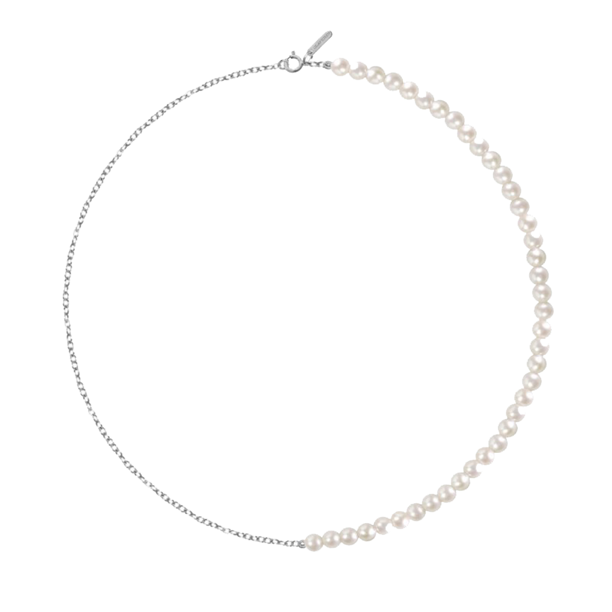 Claverin Rock'N'Pearls Necklace in White Gold and White Pearls PPROP001 ...