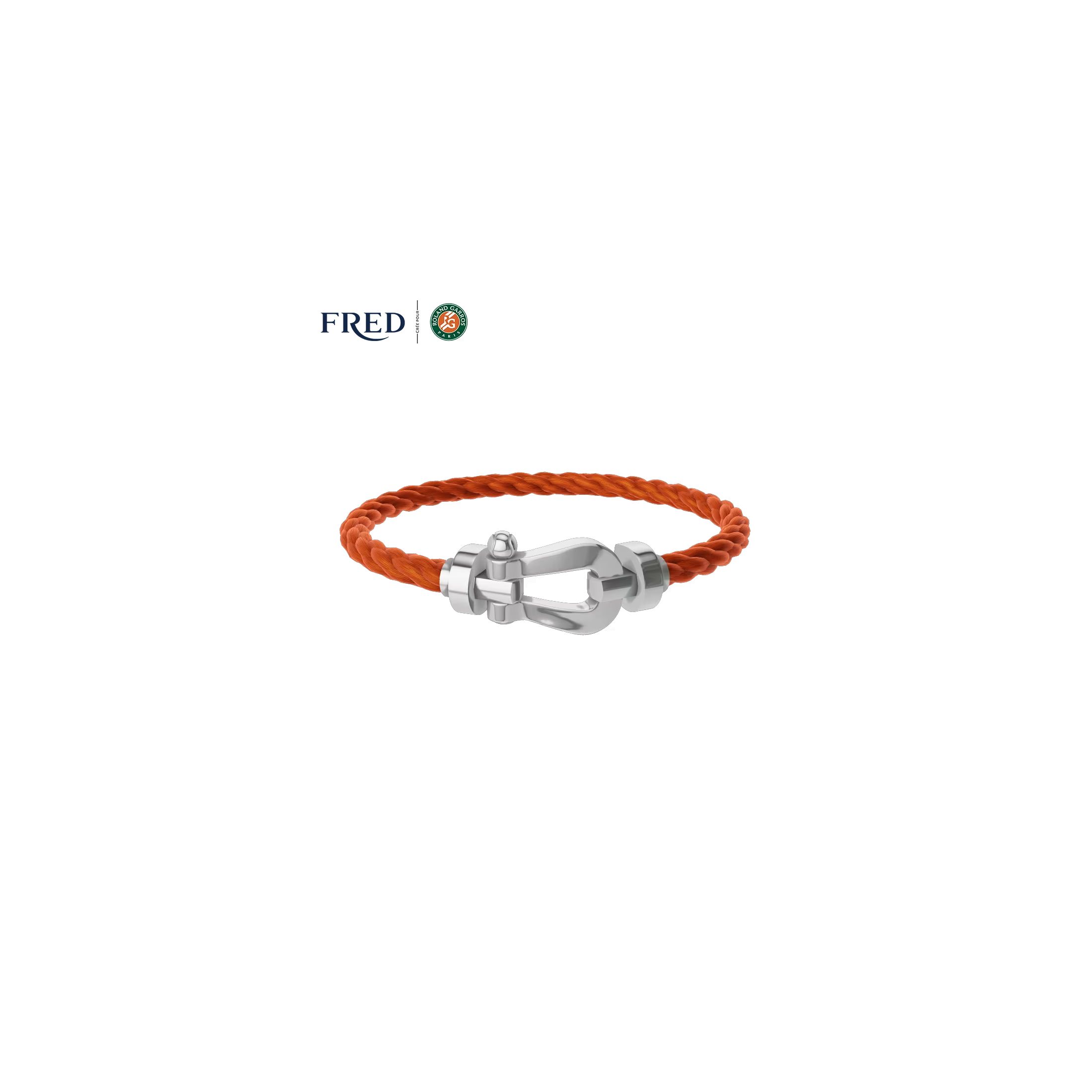 Bracelet Force 10 or blanc grenat mandarin câble terracotta | FRED X ...