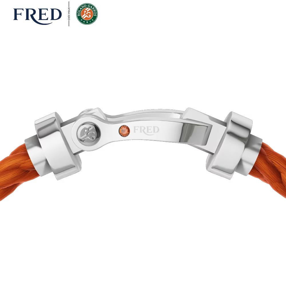 Bracelet Force 10 or blanc grenat mandarin câble terracotta | FRED X ...