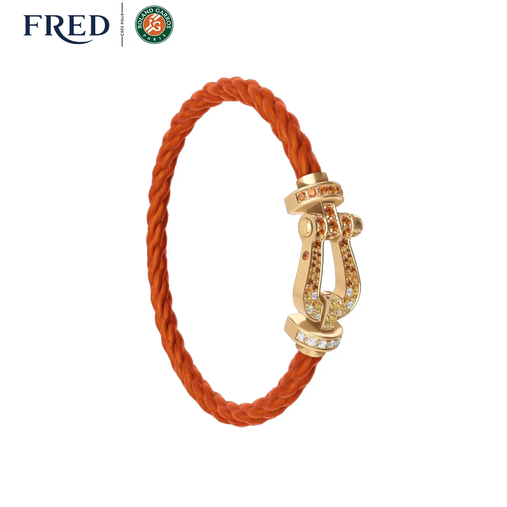 Force 10 bracelet yellow gold diamond pavé colored stones Terracotta ...