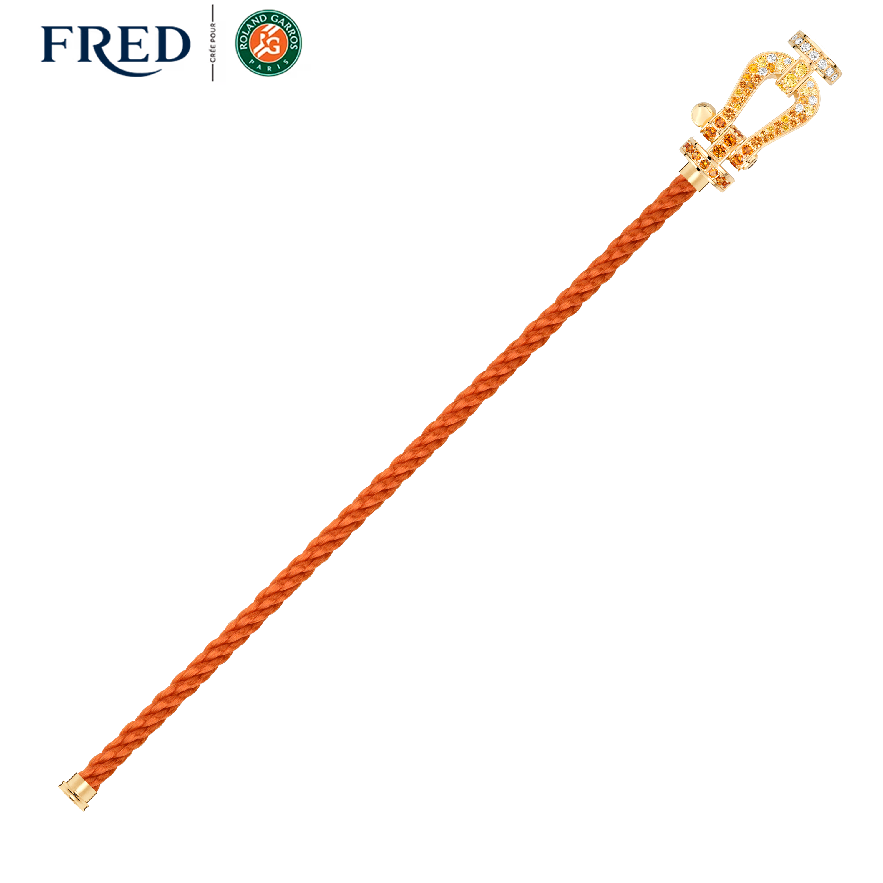 Force 10 bracelet yellow gold diamond pavé colored stones Terracotta ...