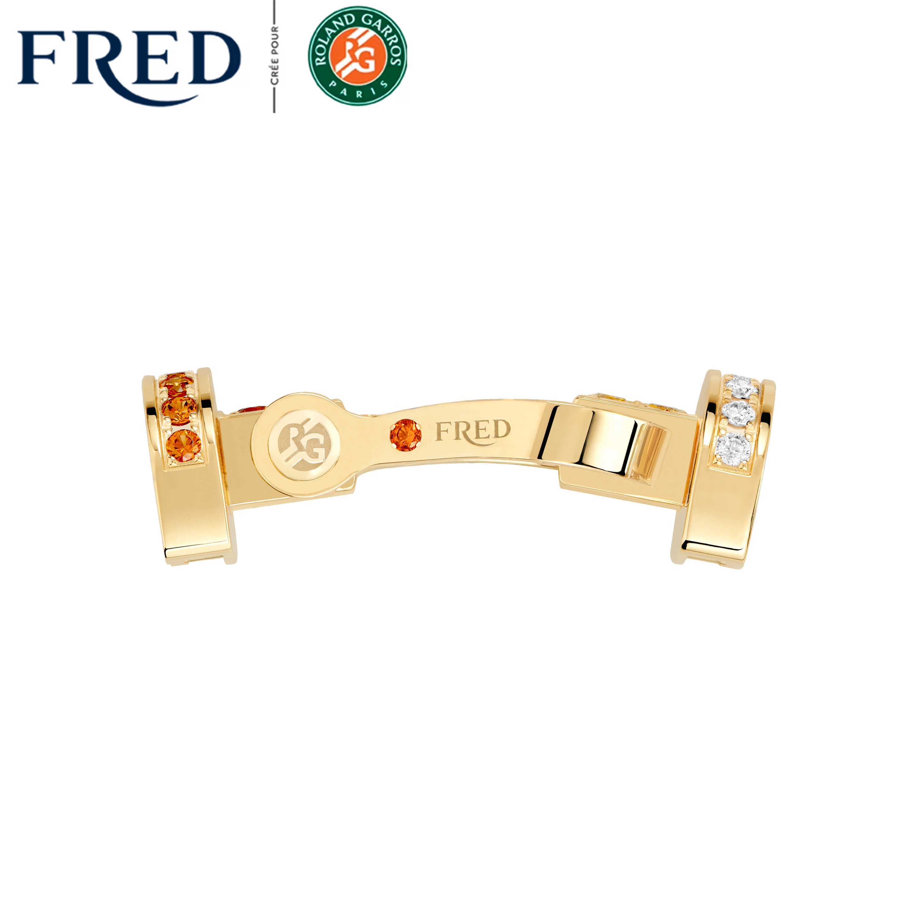 Force 10 buckle yellow gold diamond pavé colored stones | FRED X ROLAND ...