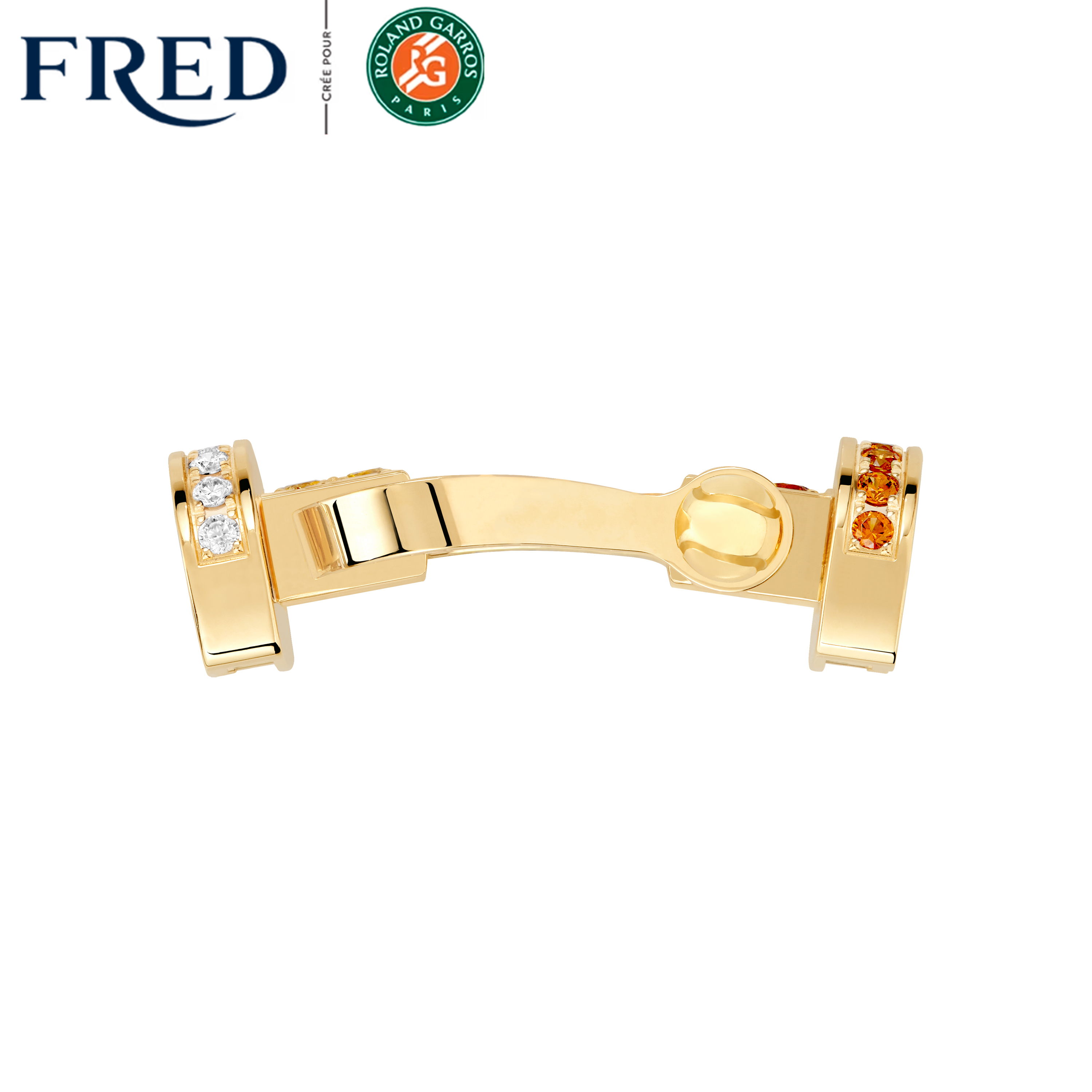 Manille Force 10 or jaune pavage diamants pierres de couleur | FRED X ...