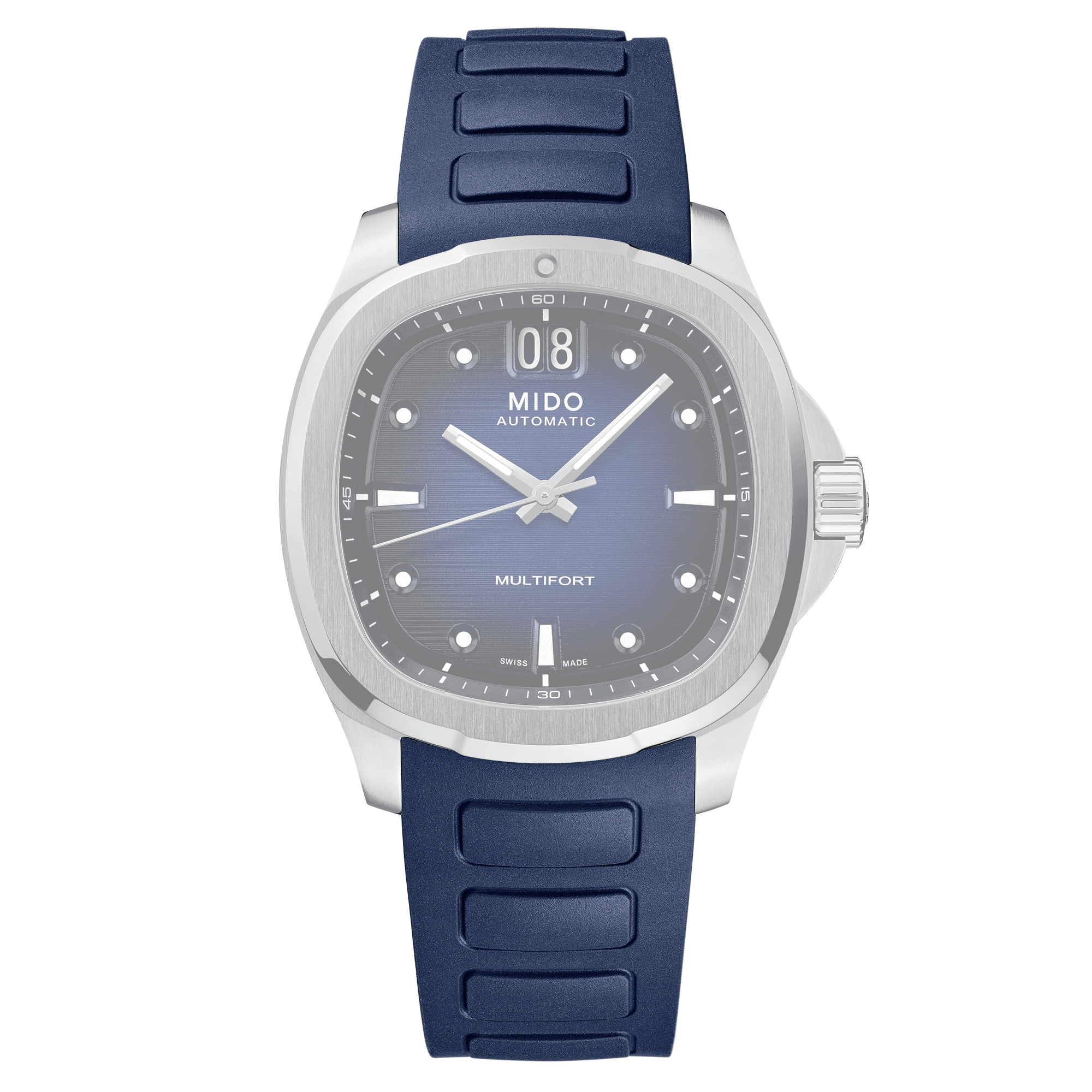 Bracelet Mido Multifort TV caoutchouc bleu 40 mm M603018728 - Lepage