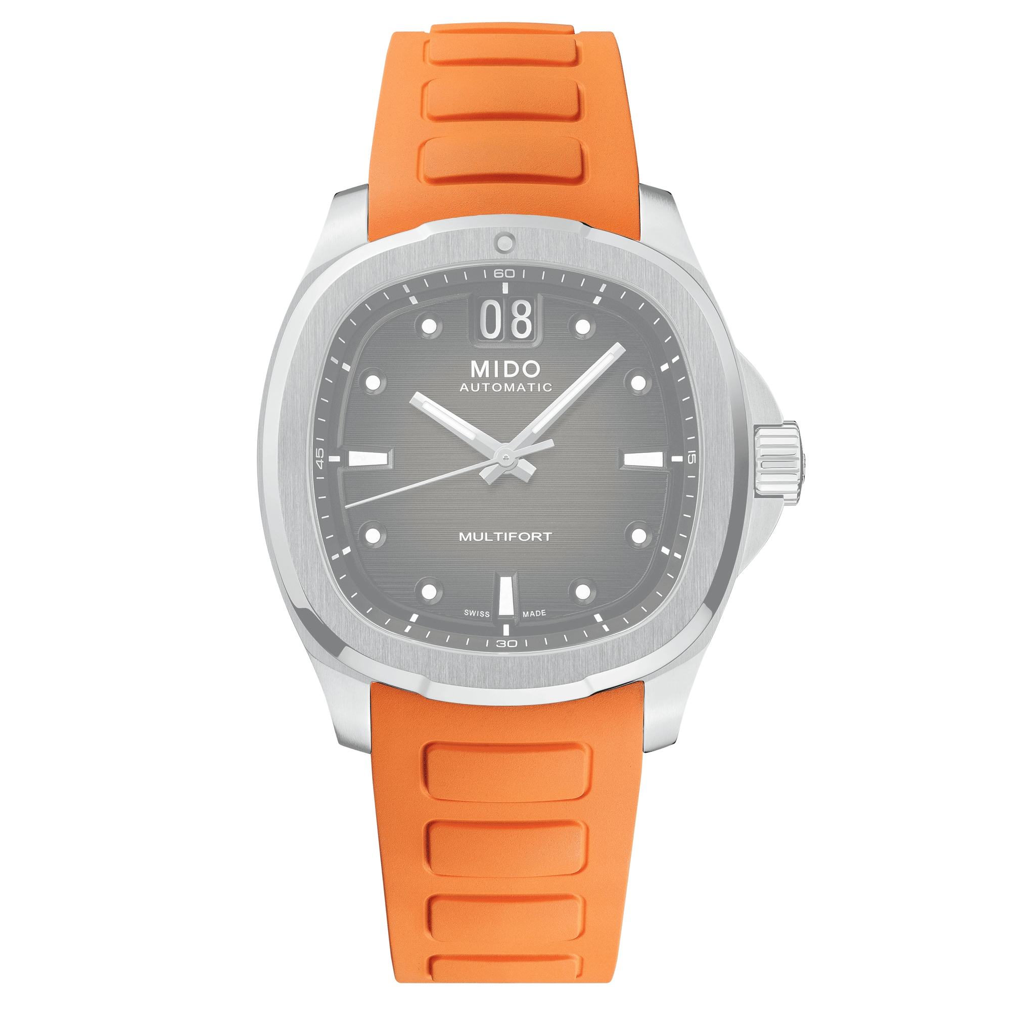 Bracelet Mido Multifort TV caoutchouc orange 40 M603018730 - Lepage