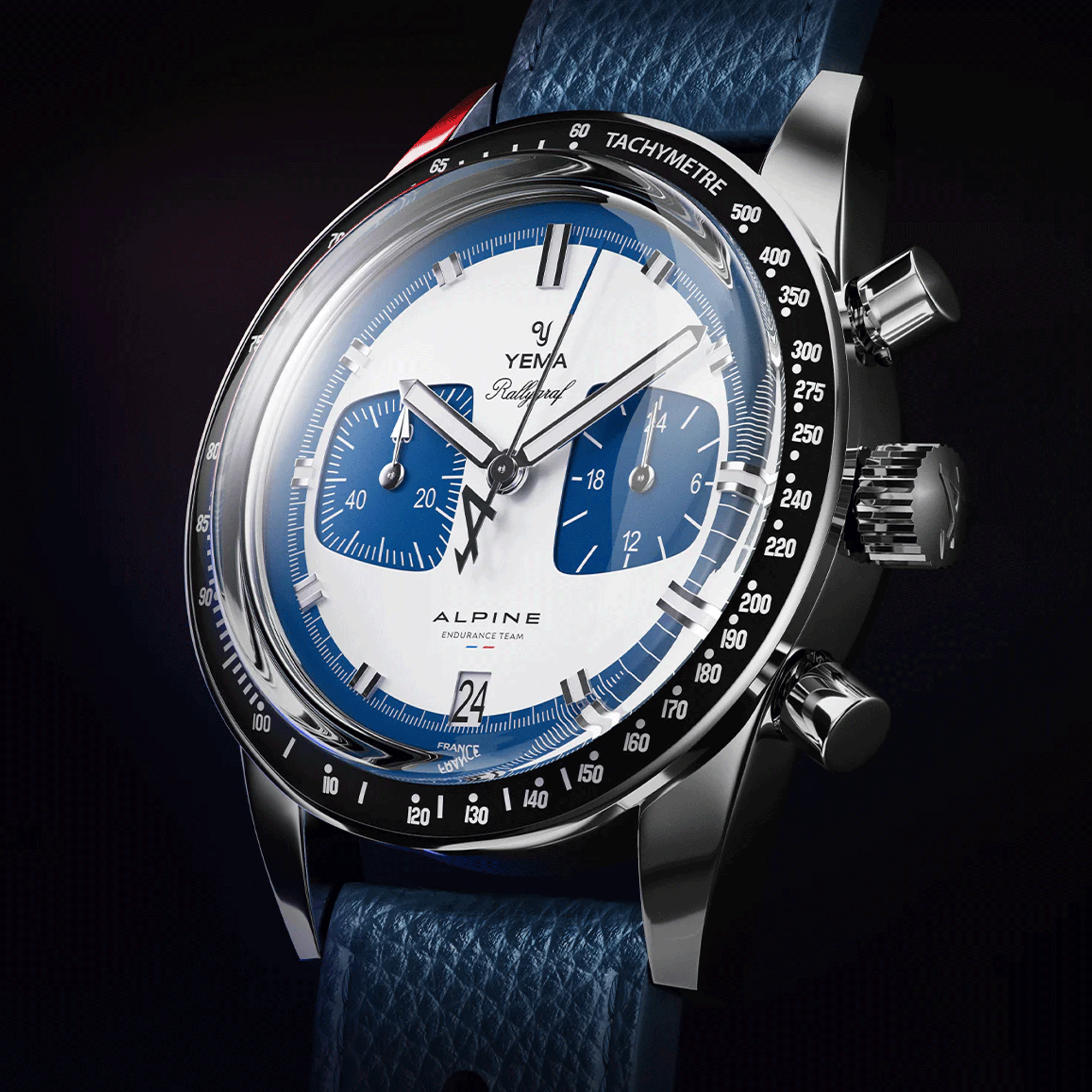 Montre Yema Rallygraf Alpine méca-quartz 39 YMHF1581ALP-GG - Lepage