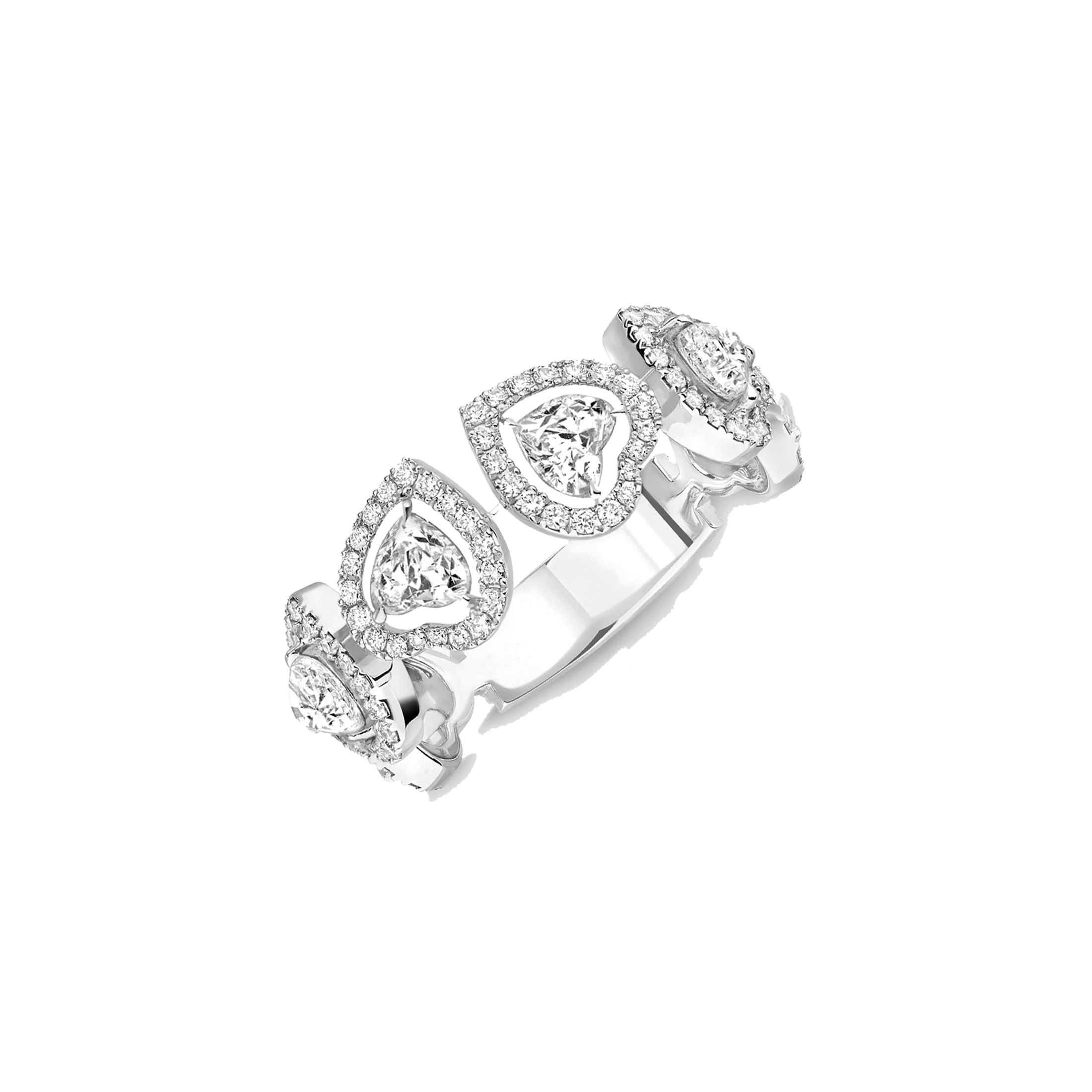 Messika Joy Cœur Multi wedding band in white gold and diamonds | Lepage