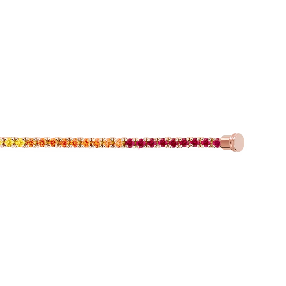 FRED Force 10 medium model cable in rose gold and precious stones ...