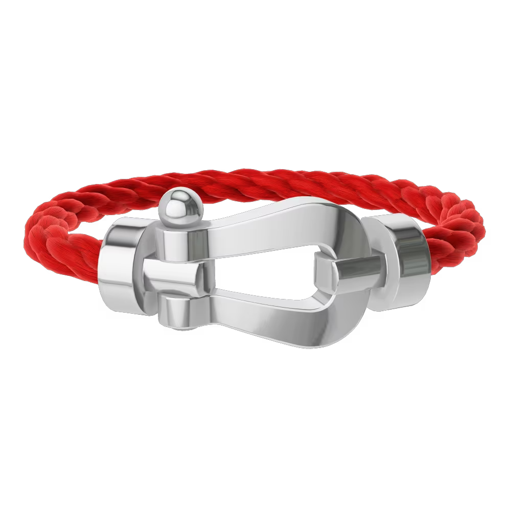 Bracelet FRED Force 10 modèle XL or blanc câble rouge | Lepage ...