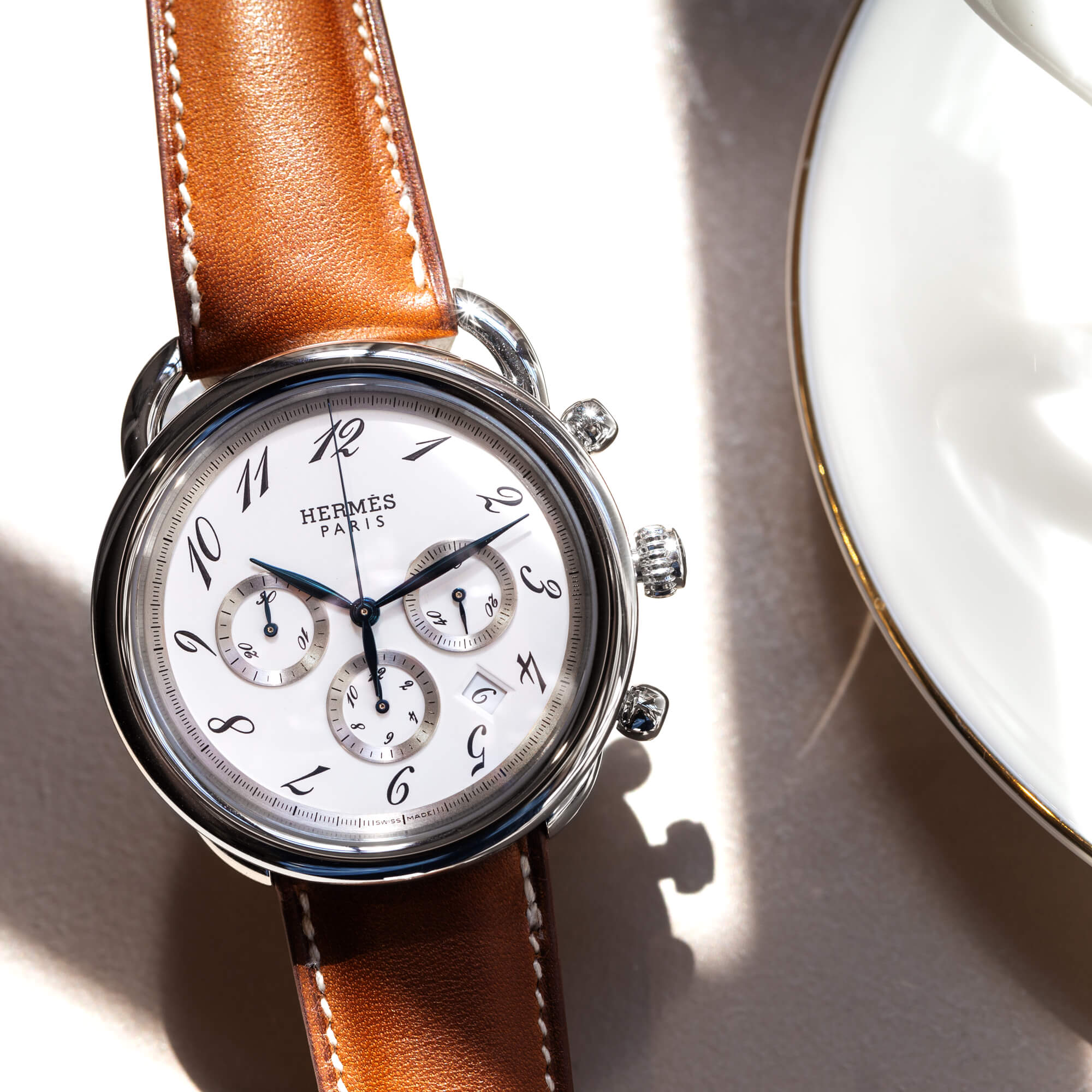 Montre d'occasion Hermès Arceau Chronographe automatique 43 mm- Lepage