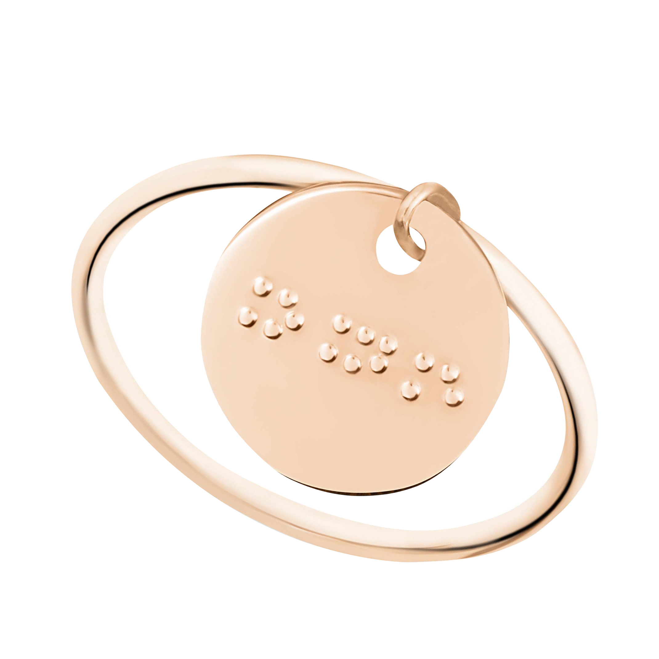 Ring Ginette NY Braille Circle Ring in rose gold | Lepage
