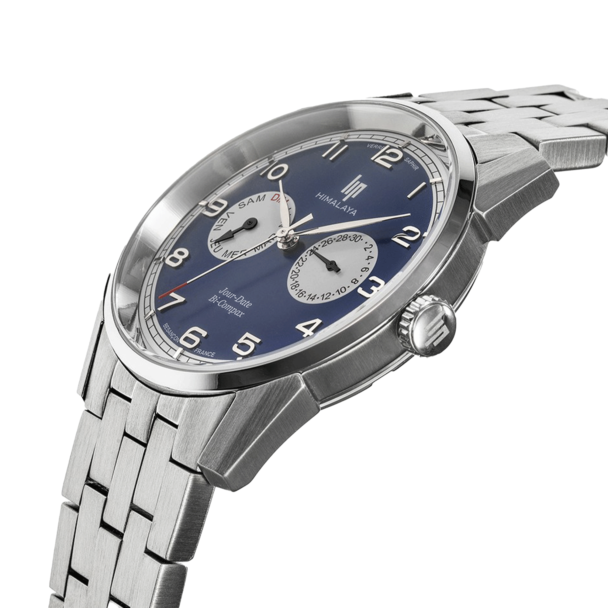 Lip Himalaya Jour Date Bi-Compax blue 671675 - Lepage