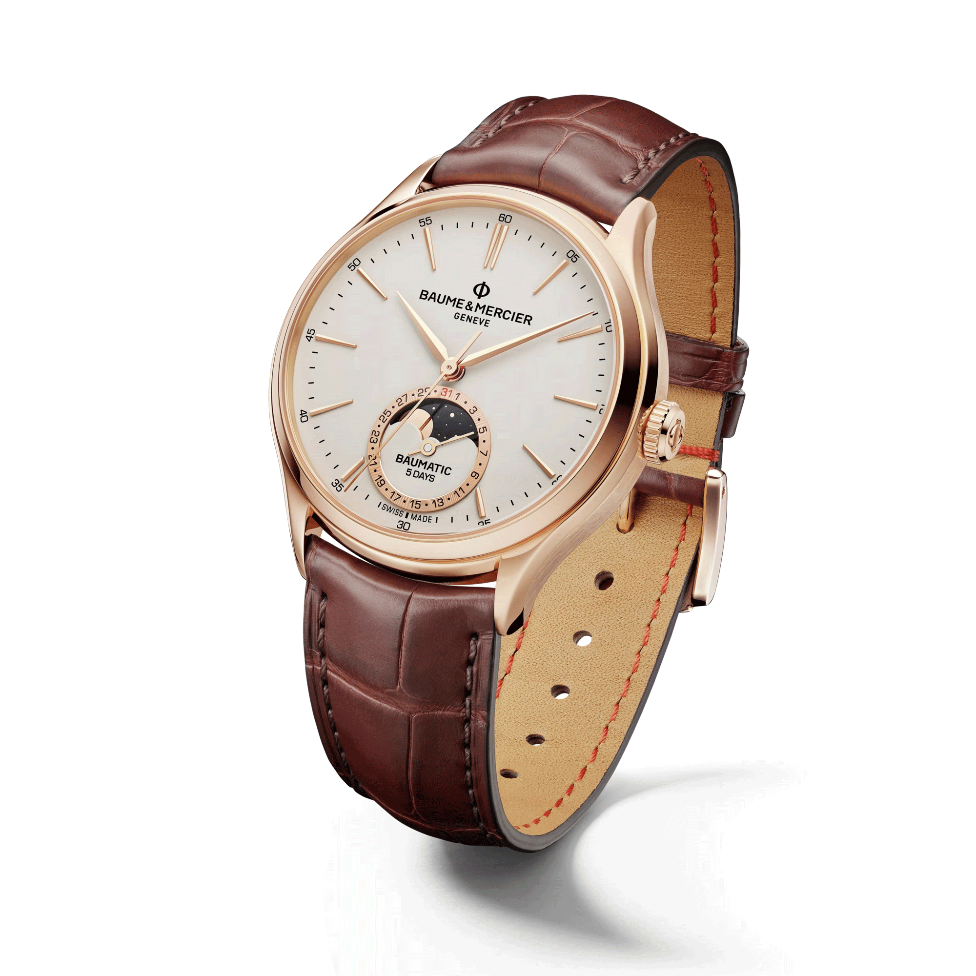 Baume et Mercier Clifton Moonphase Gold auto Watch 10736 - Lepage