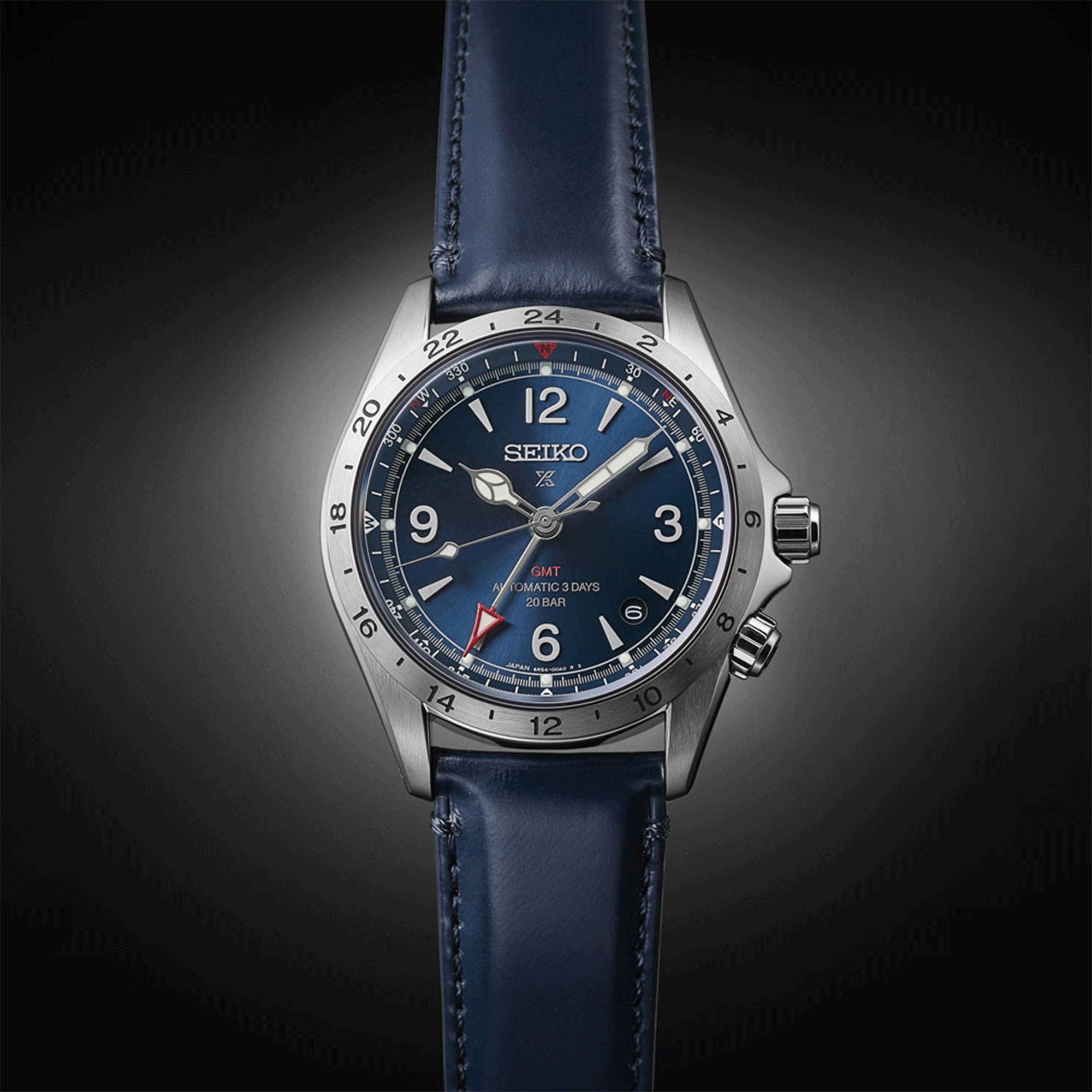 Montre Seiko Prospex Alpinist GMT cadran bleu SPB377J1 - Lepage