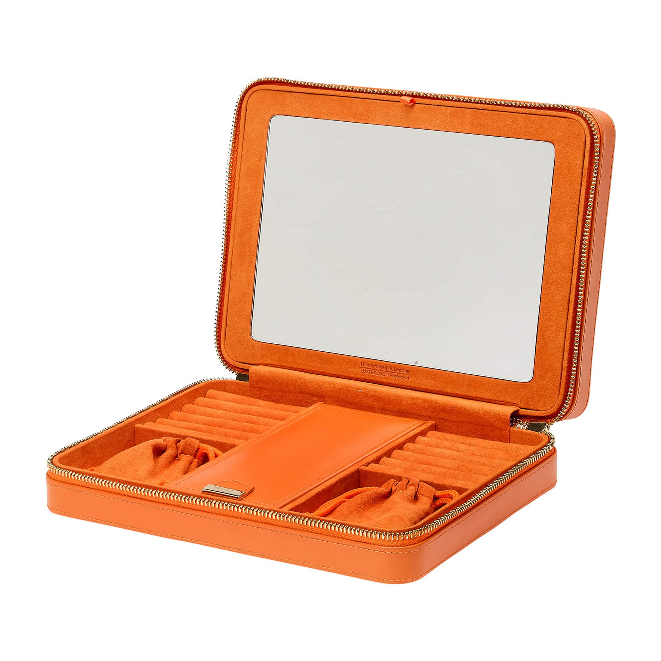 Coffret à bijoux Wolf Maria grand modèle cuir mandarine | LEPAGE