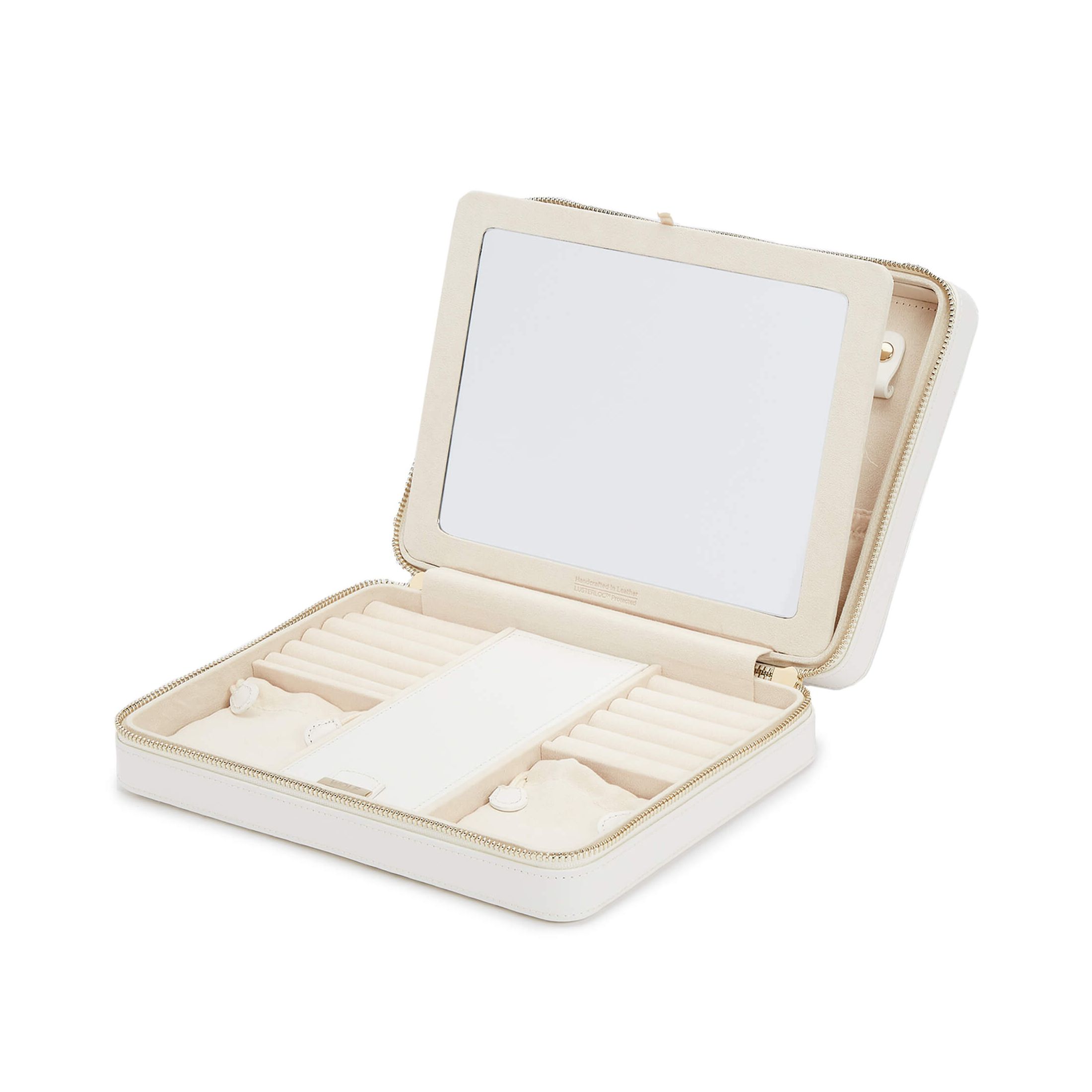 Coffret à bijoux Wolf Maria grand modèle cuir blanc | LEPAGE