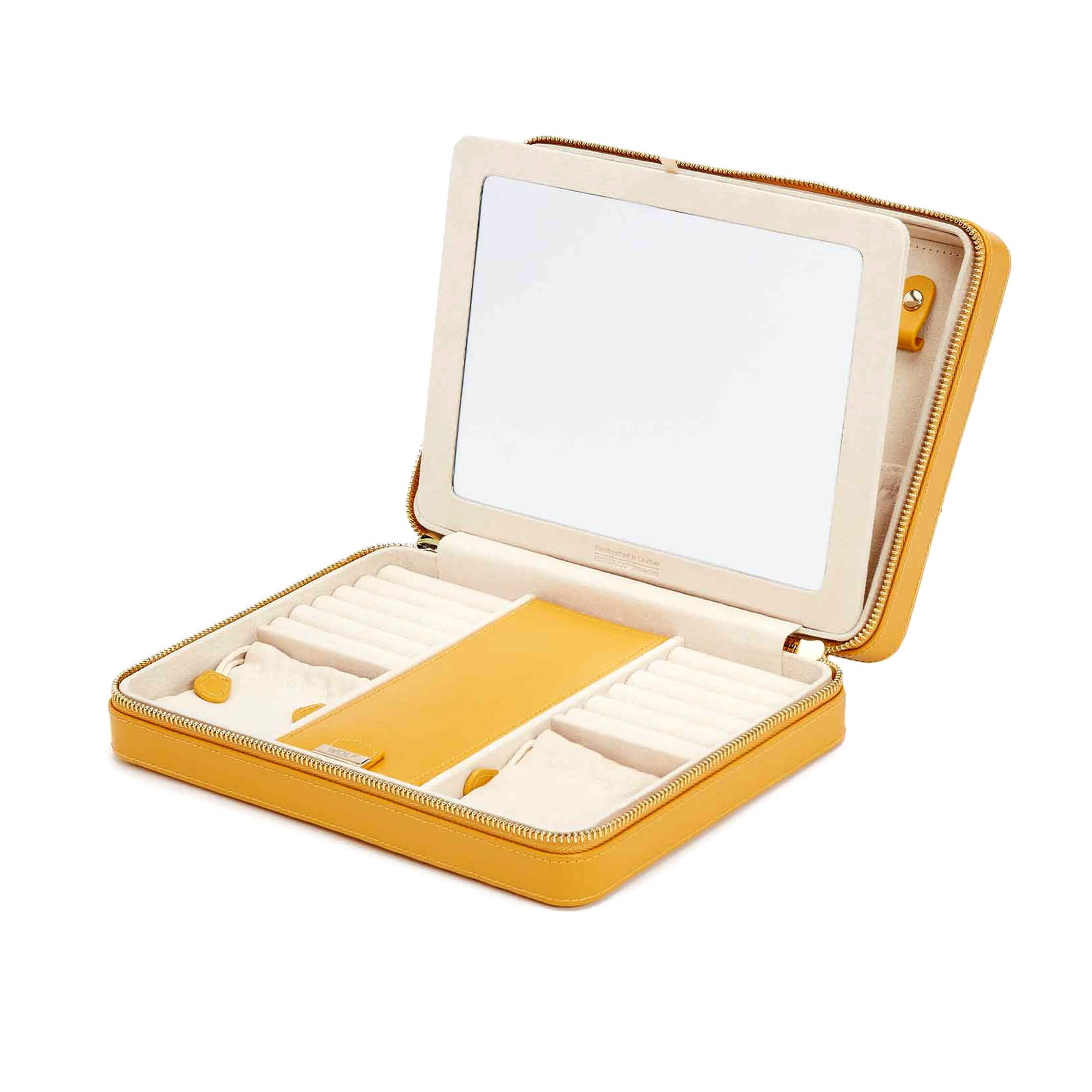 Coffret à bijoux Wolf Maria grand modèle cuir moutarde | LEPAGE