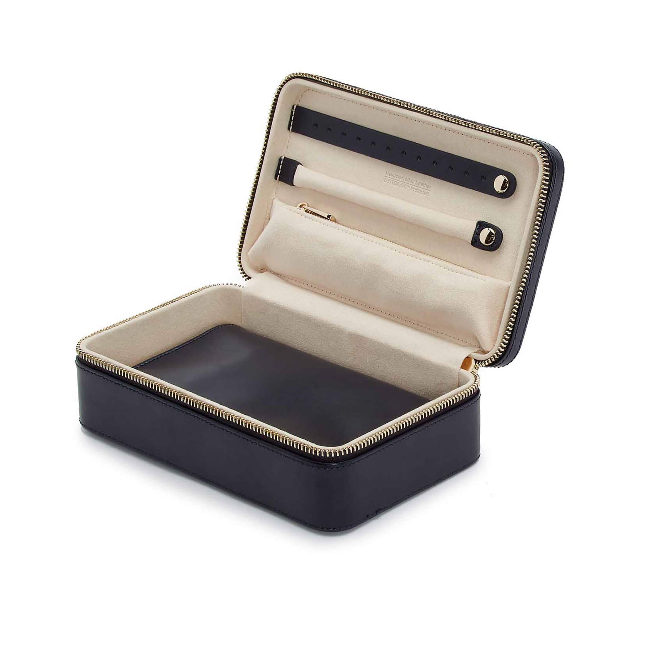 Coffret à bijoux Wolf Maria moyen modèle cuir bleu marine | LEPAGE